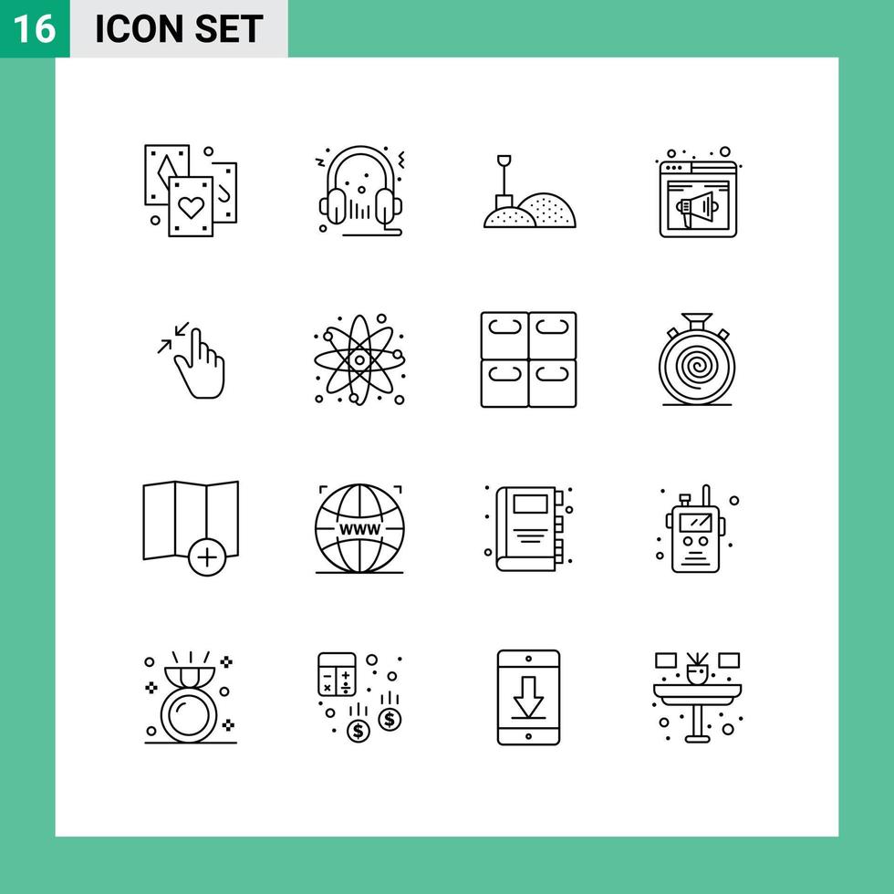 User Interface Pack Of 16 Basic Outlines Of Contract Speaker Microphone Sound Browser Editable