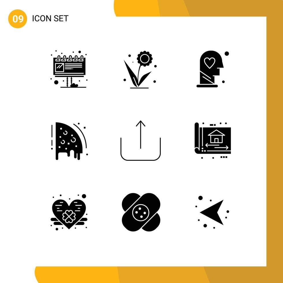 9 Universal Solid Glyphs Set For Web And Mobile Applications Party Pizza Spring Birthday Process