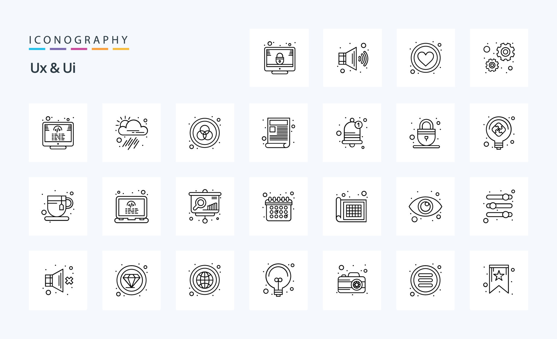 25 Ux And Ui Line icon pack 18702101 Vector Art at Vecteezy