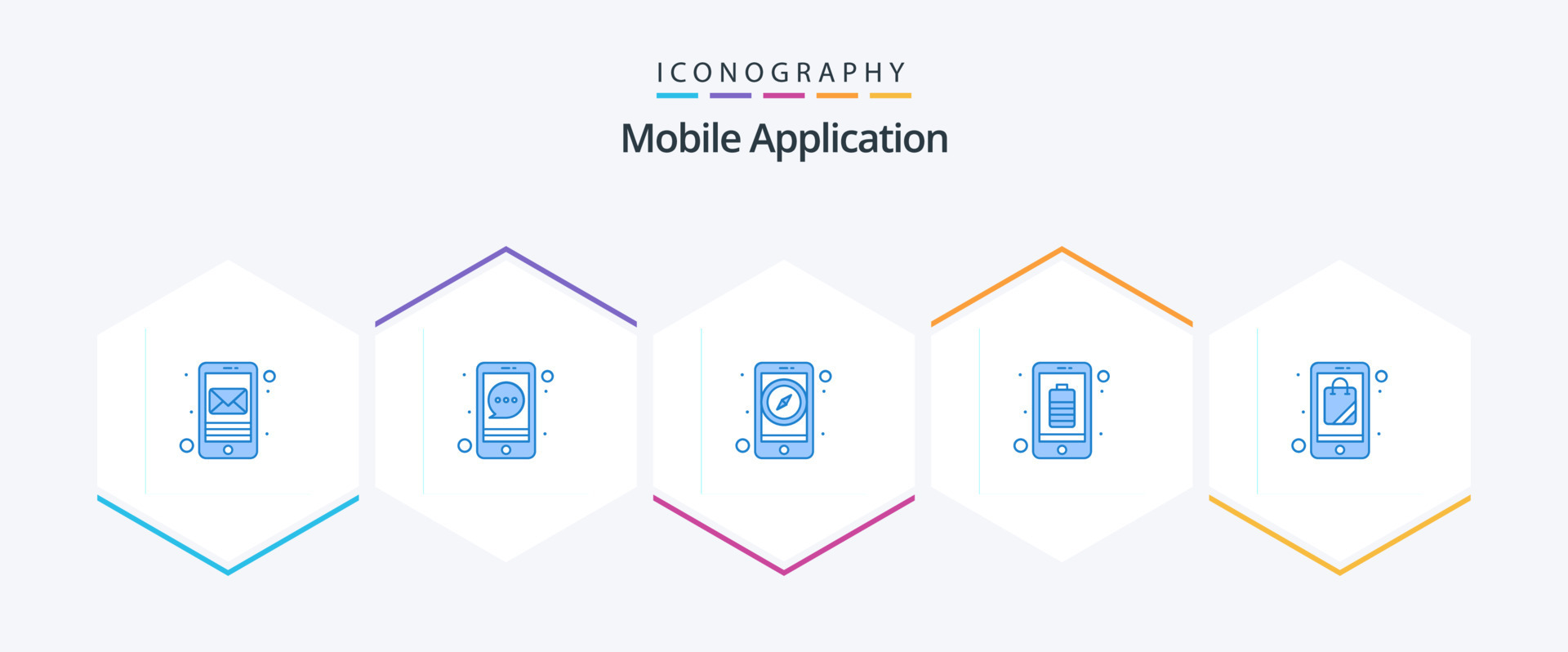 Mobile Application 25 Blue Icon Pack Including Plain Mobile App Full