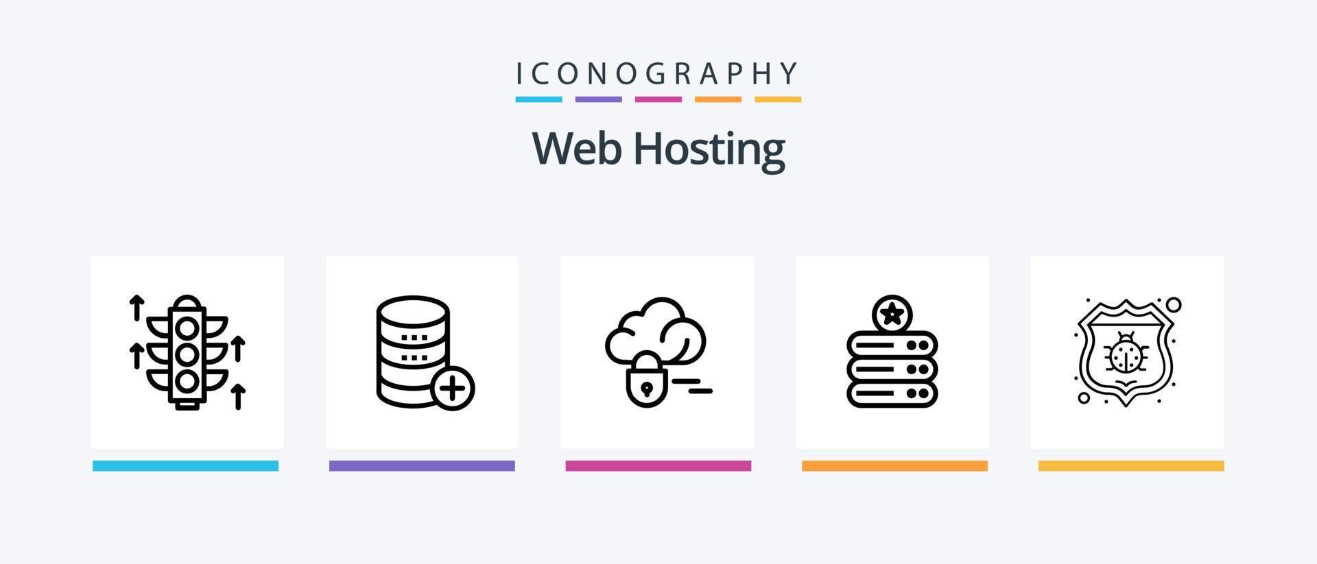 Web Hosting Line 5 Icon Pack Including Safe Database Network Digital Data Creative Icons