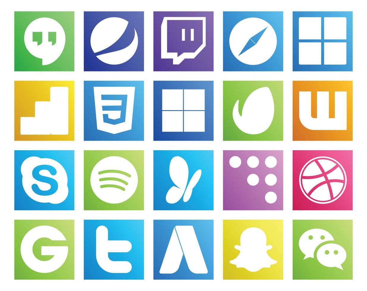 Paquete de 20 íconos de redes sociales que incluye groupon coderwall delicious msn chat 18702717 ...