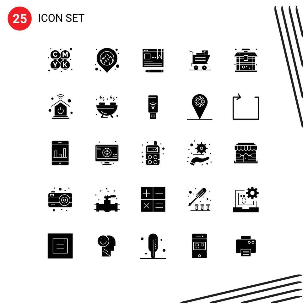 25 Universal Solid Glyphs Set For Web And Mobile Applications Home
