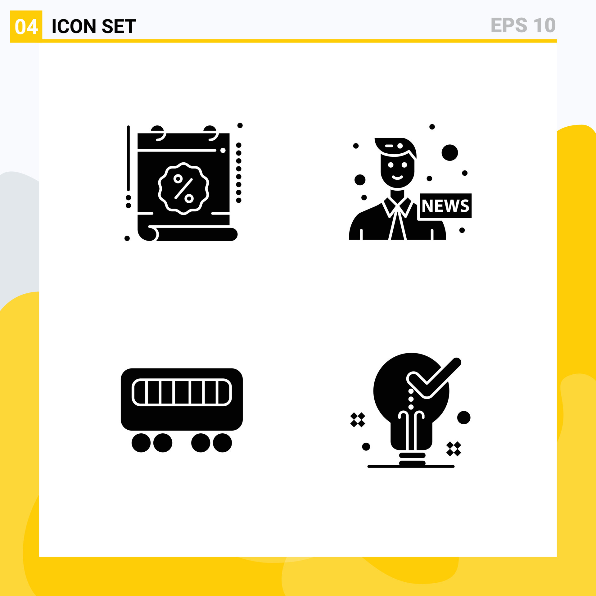 Set Of 4 Modern Ui Icons Symbols Signs For Calendar Passenger Time