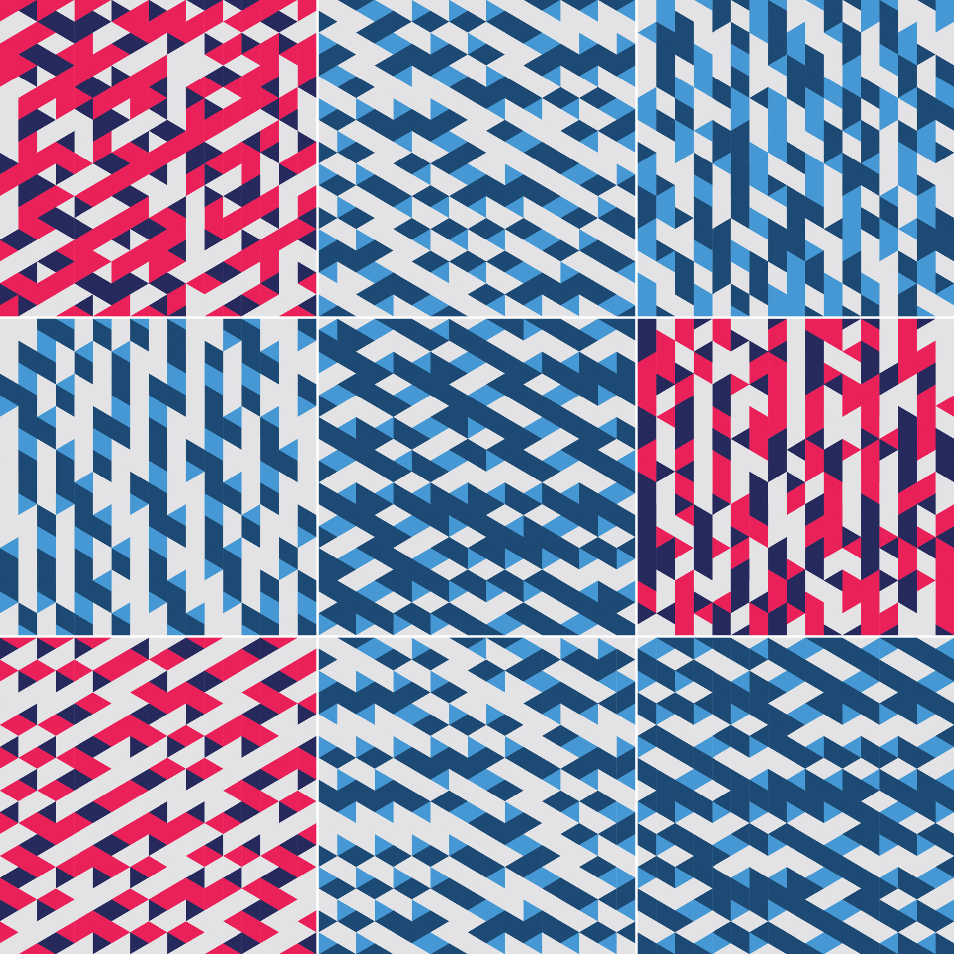 Colorful abstract geometric pattern design in isometric style vector ...