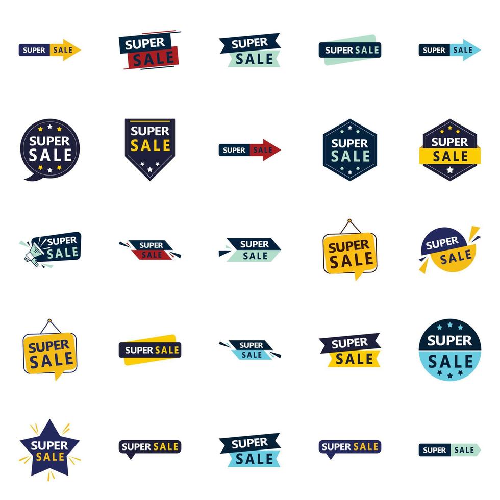 25 Elegant Super Sale Graphic Elements for E-Commerce 18705781 Vector ...
