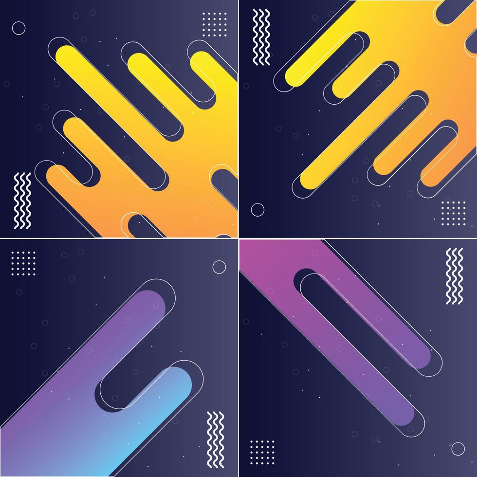 Abstract Gradient Shape Backgrounds Pack of 4 Cool and Modern Designs ...