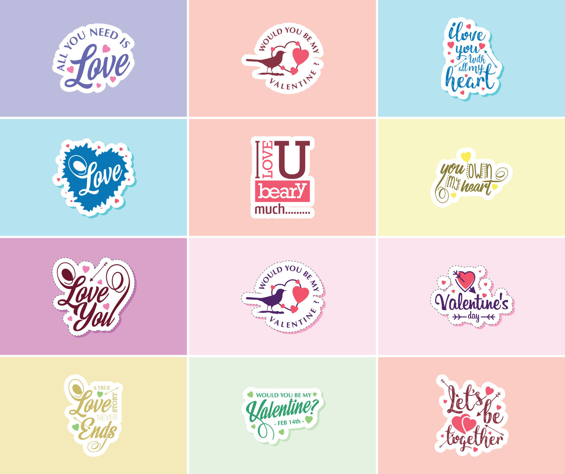 celebrando el amor en el día de san valentín con hermosas tipografías y ...