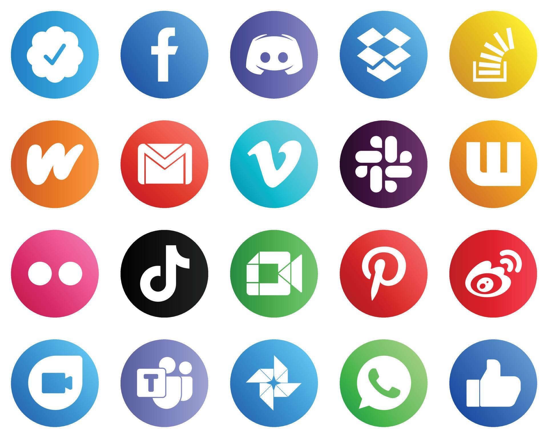 Complete Social Media Icon Pack 20 icons such as mail. gmail. dropbox ...