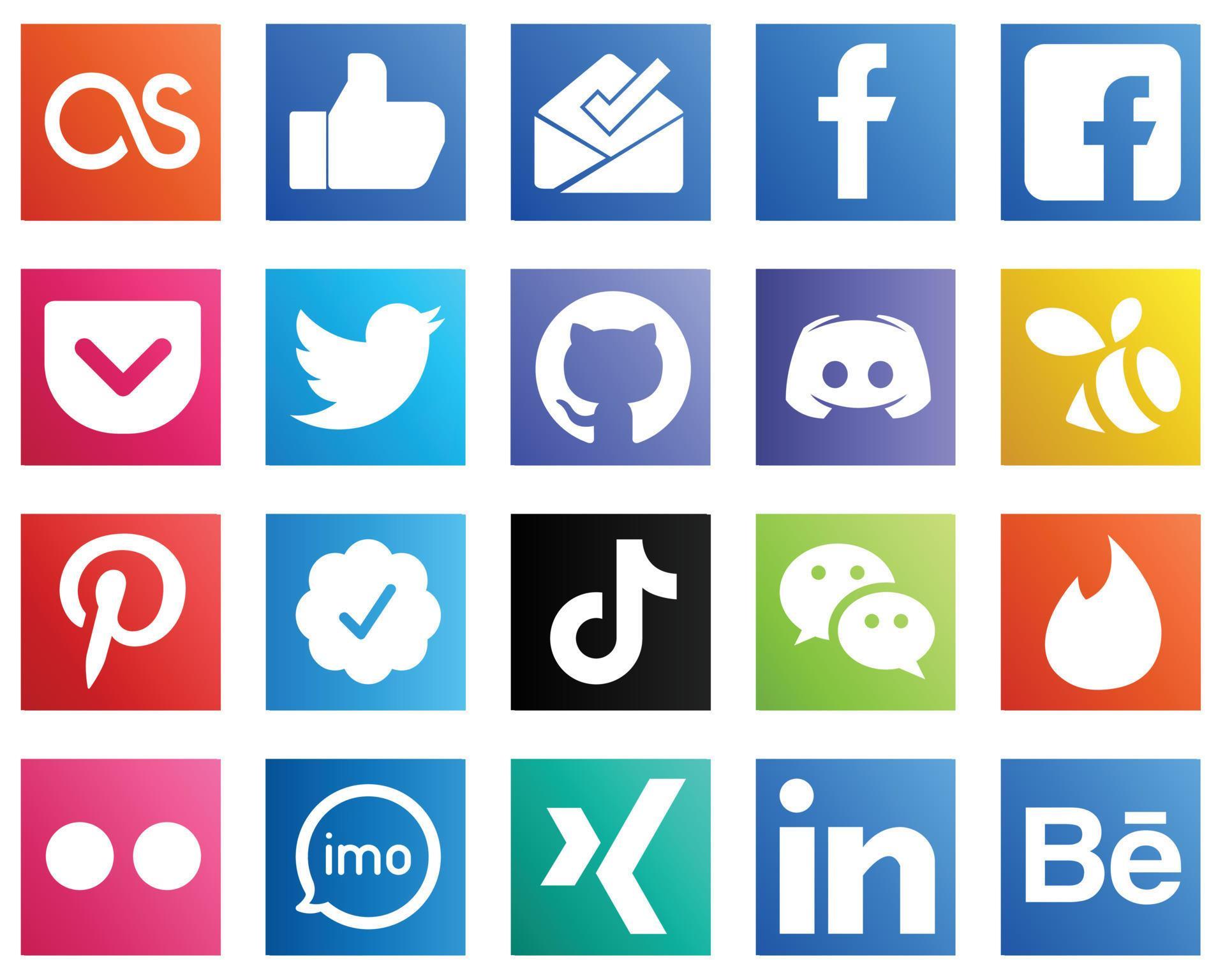 20 Elegant Social Media Icons such as twitter verified badge. swarm. twitter and message icons ...
