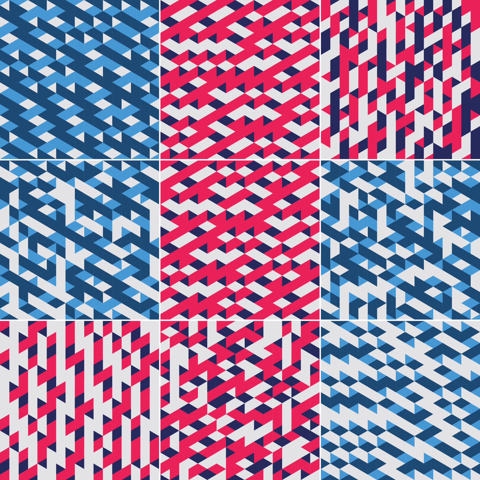 Colorful geometric pattern set 18711551 Vector Art at Vecteezy