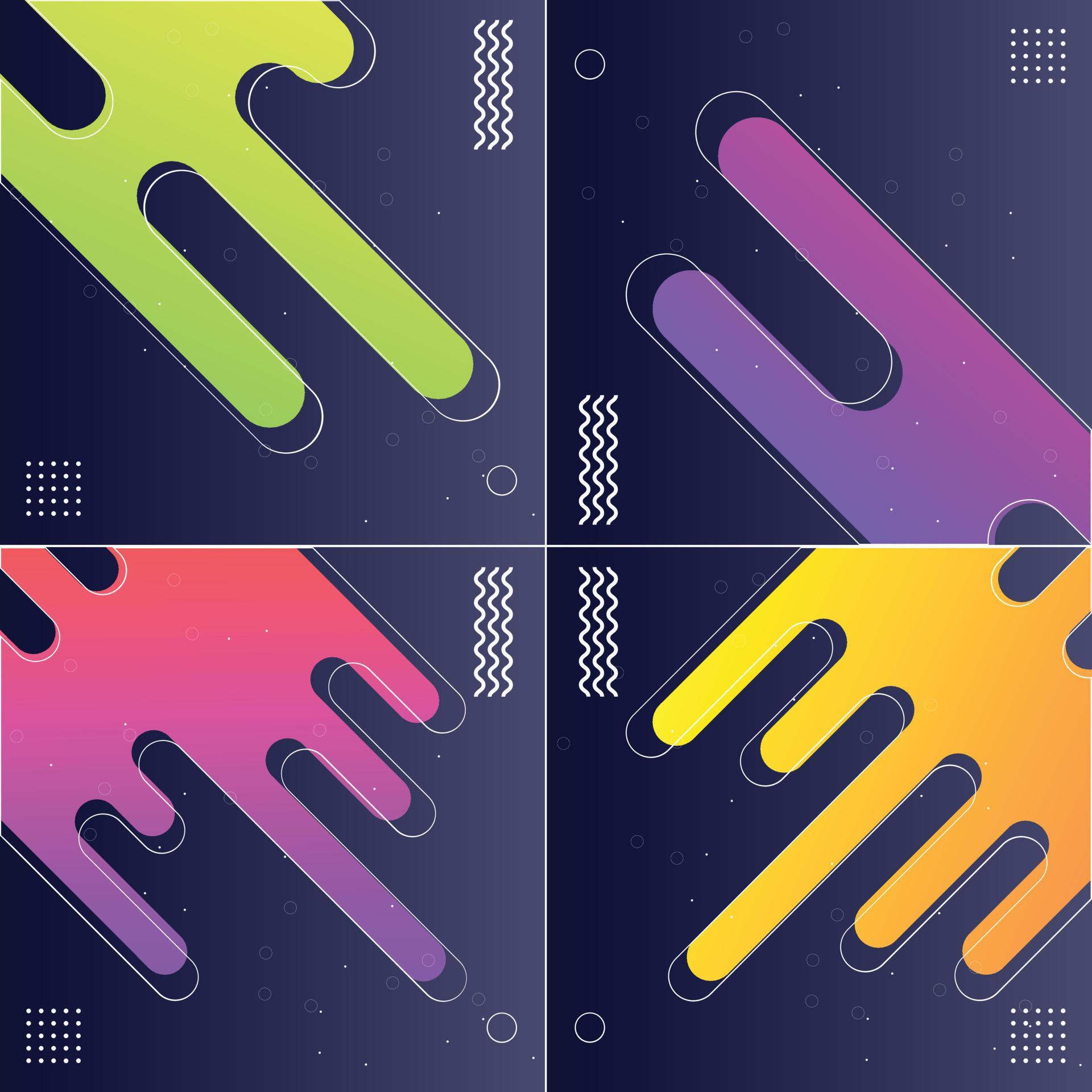 Abstract Gradient Shape Backgrounds Pack of 4 Cool and Modern Designs ...
