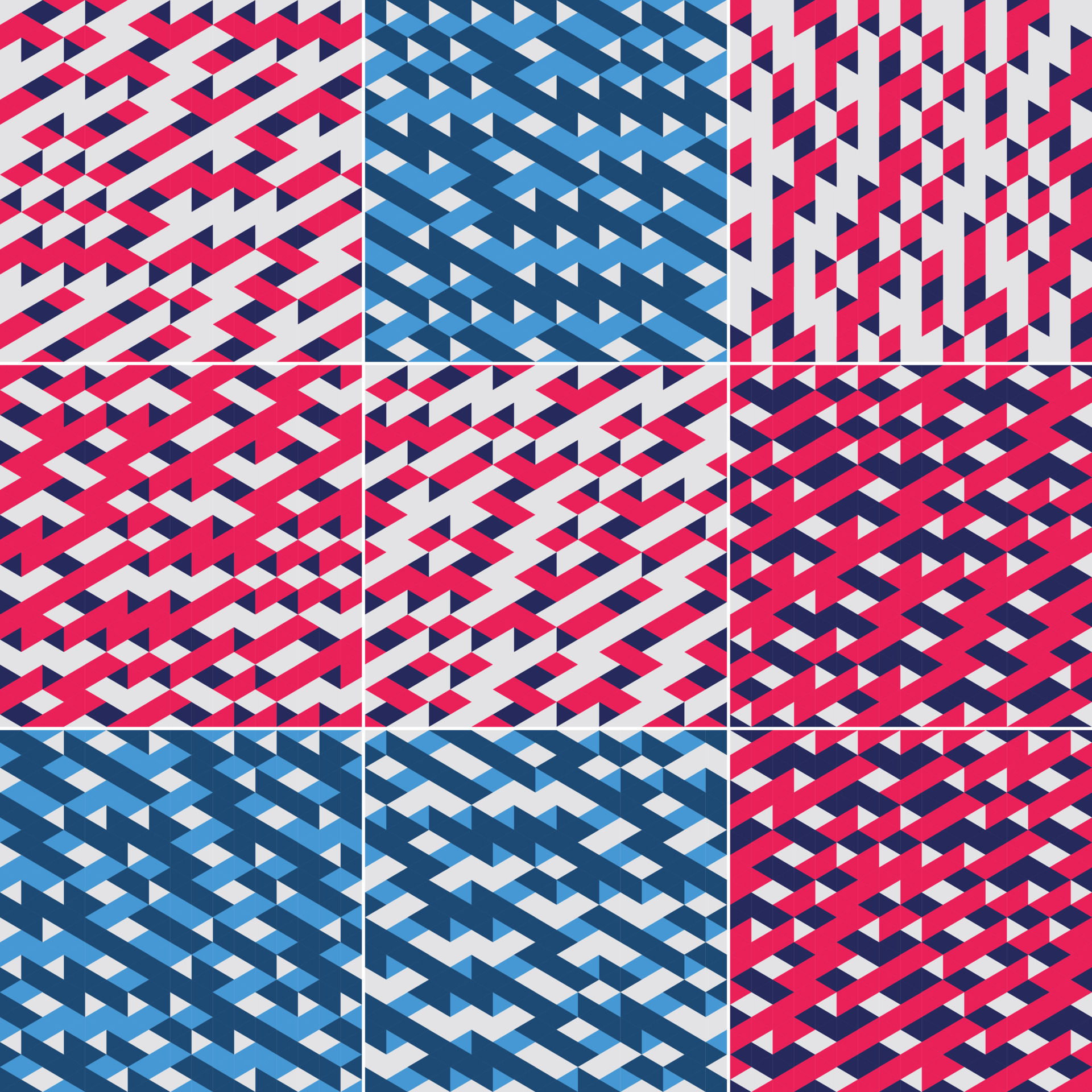 Colorful abstract geometric pattern design in isometric style vector ...