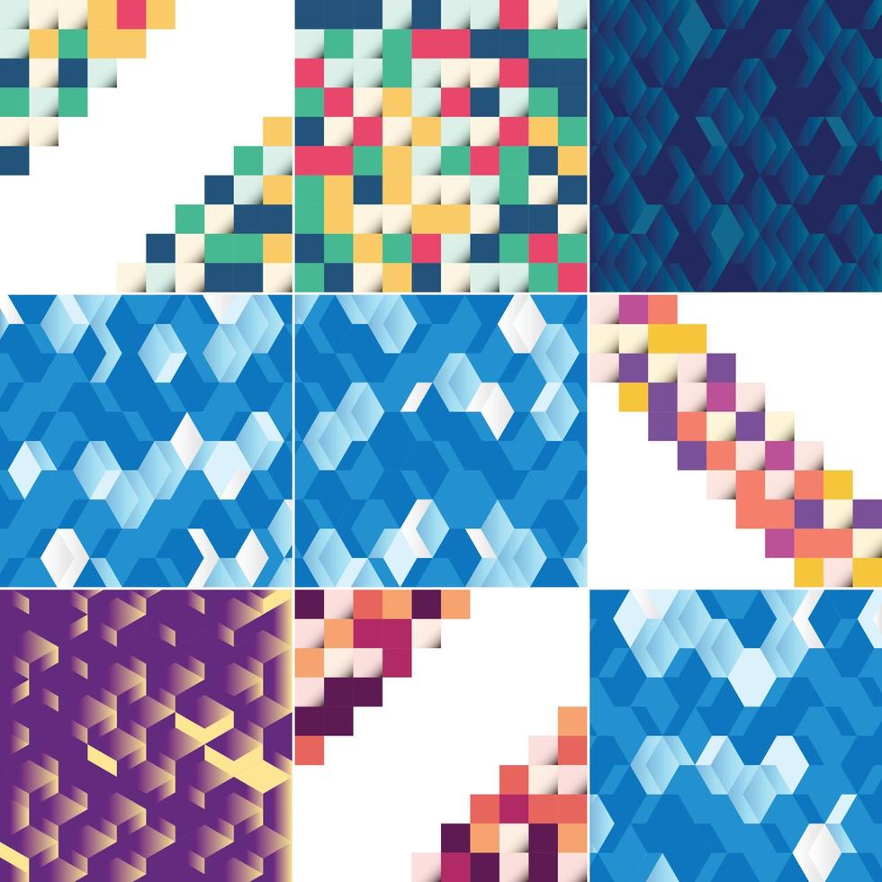 Abstract colorful square background pack of 10 18712666 Vector Art at ...