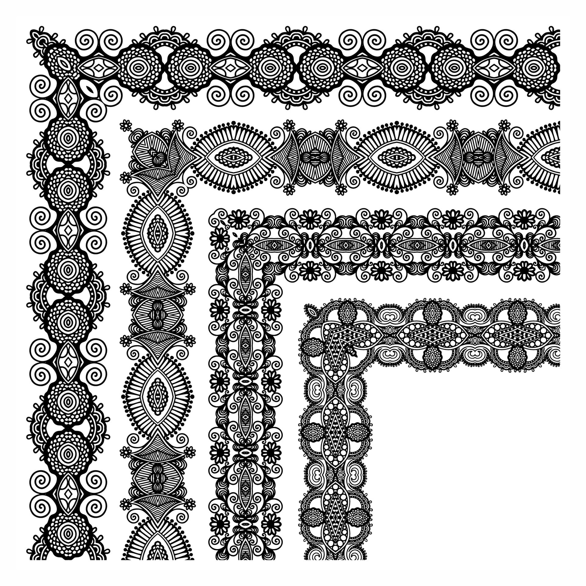 Decorative Vintage Line Elements Collection Vector Illustration Design Elements Isolated On