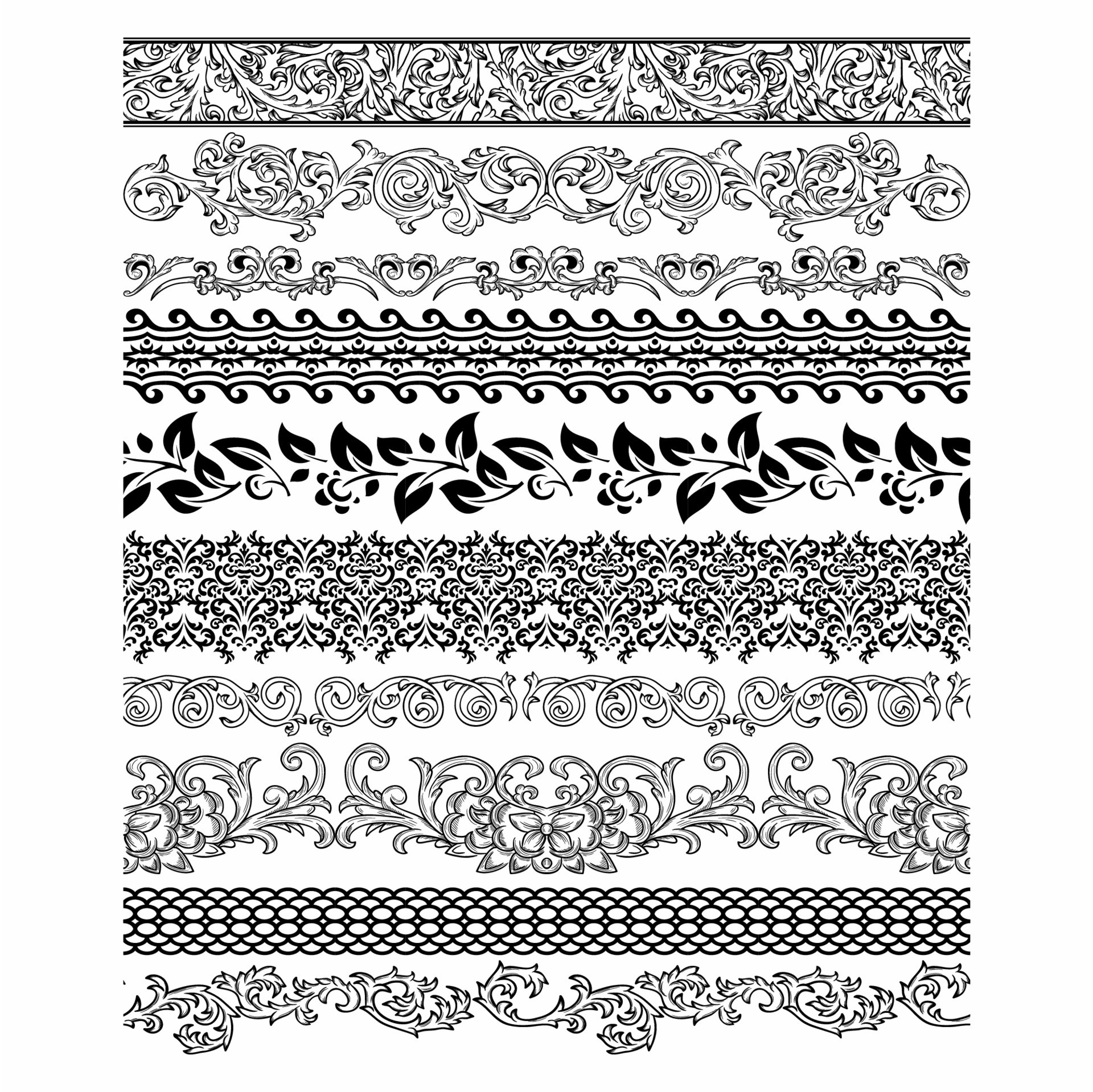 Decorative Vintage Line Elements Collection Vector Illustration Design Elements Isolated On