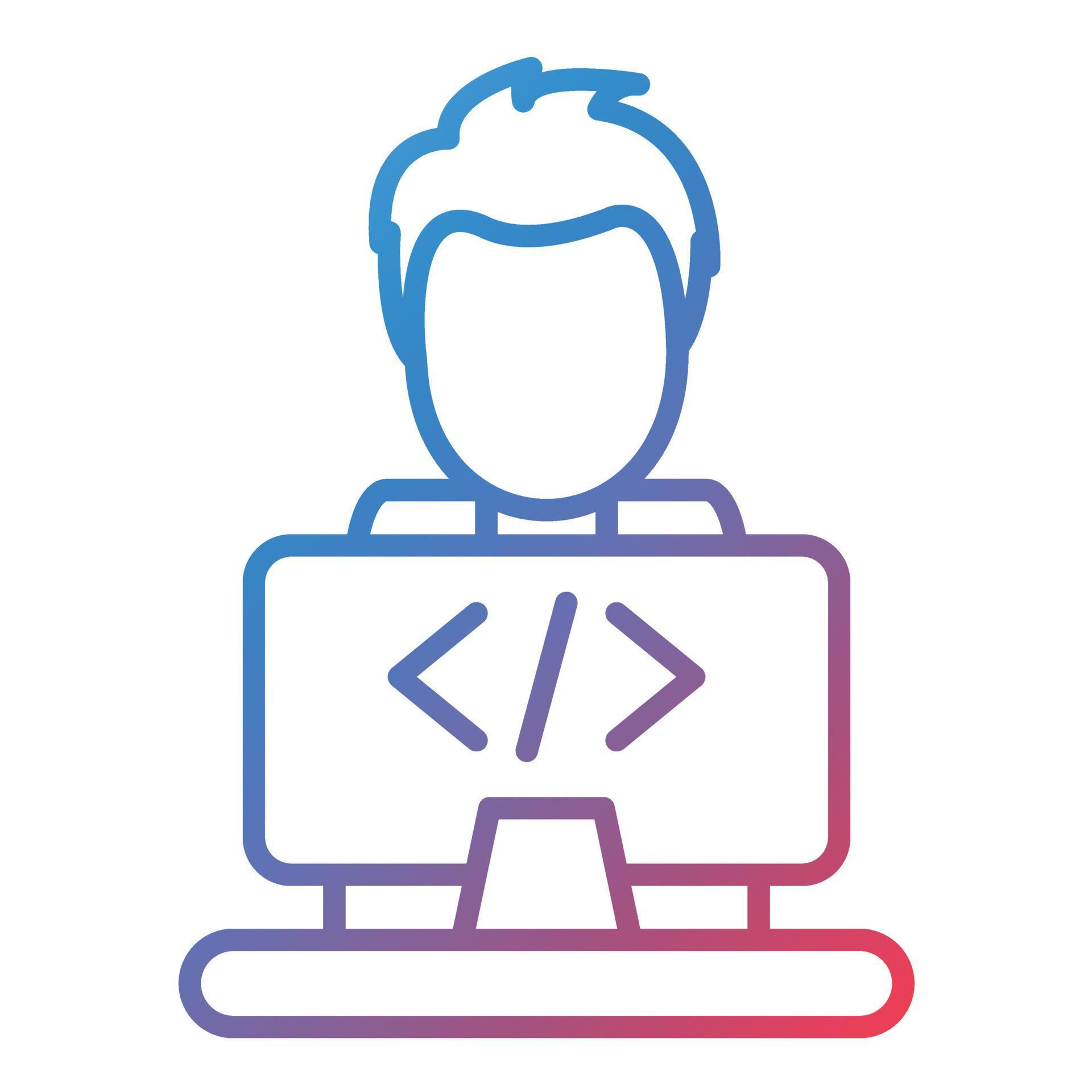 Programmer Line Gradient Icon 18716098 Vector Art at Vecteezy