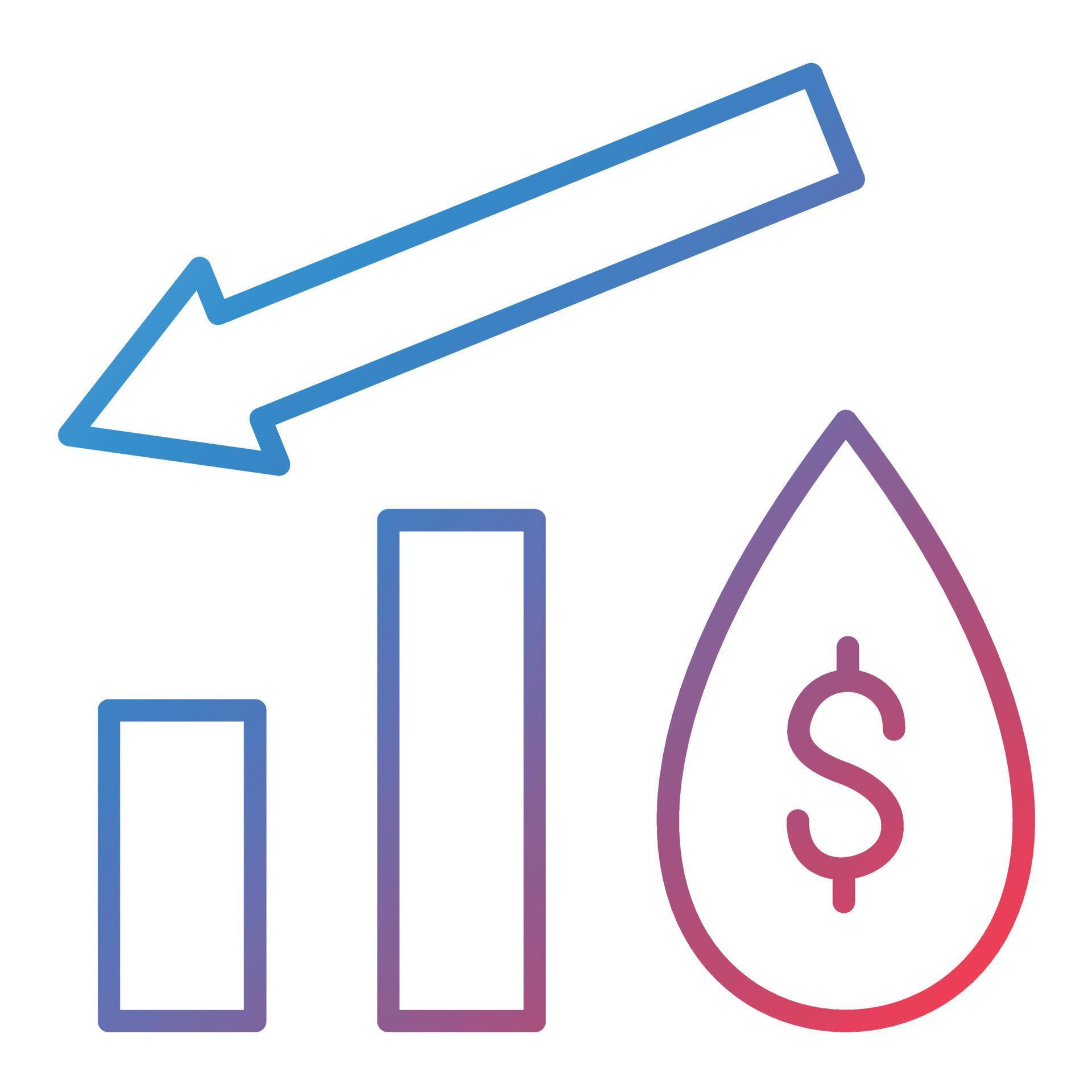 Oil Price Decrease Line Gradient Icon 18716712 Vector Art at Vecteezy