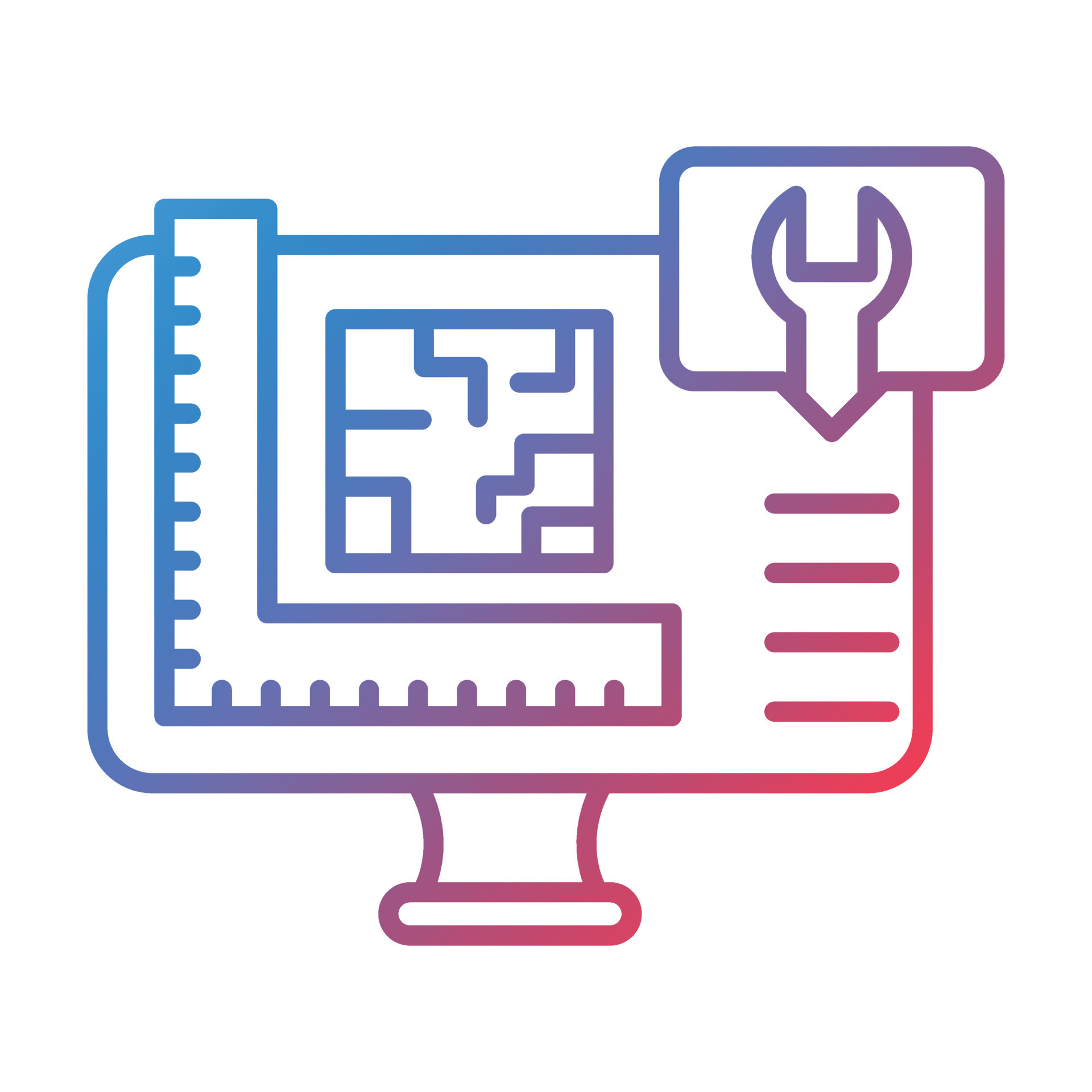 Technical Drawing Line Gradient Icon 18717070 Vector Art at Vecteezy