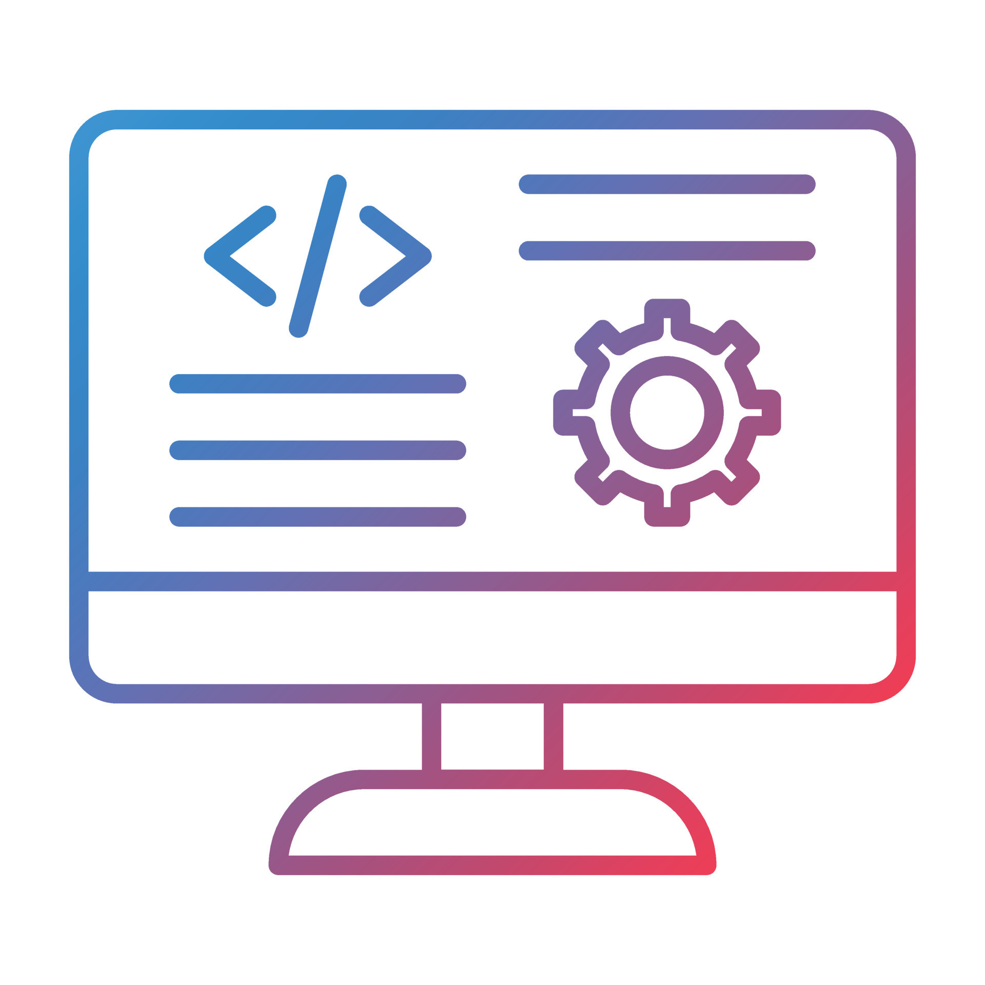 Code Settings Line Gradient Icon 18717721 Vector Art at Vecteezy