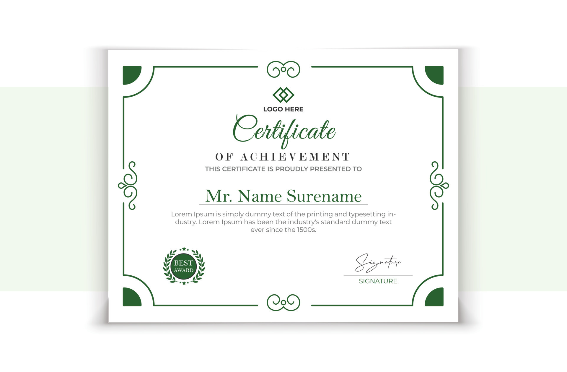 stylish certificate template design. 18717960 Vector Art at Vecteezy