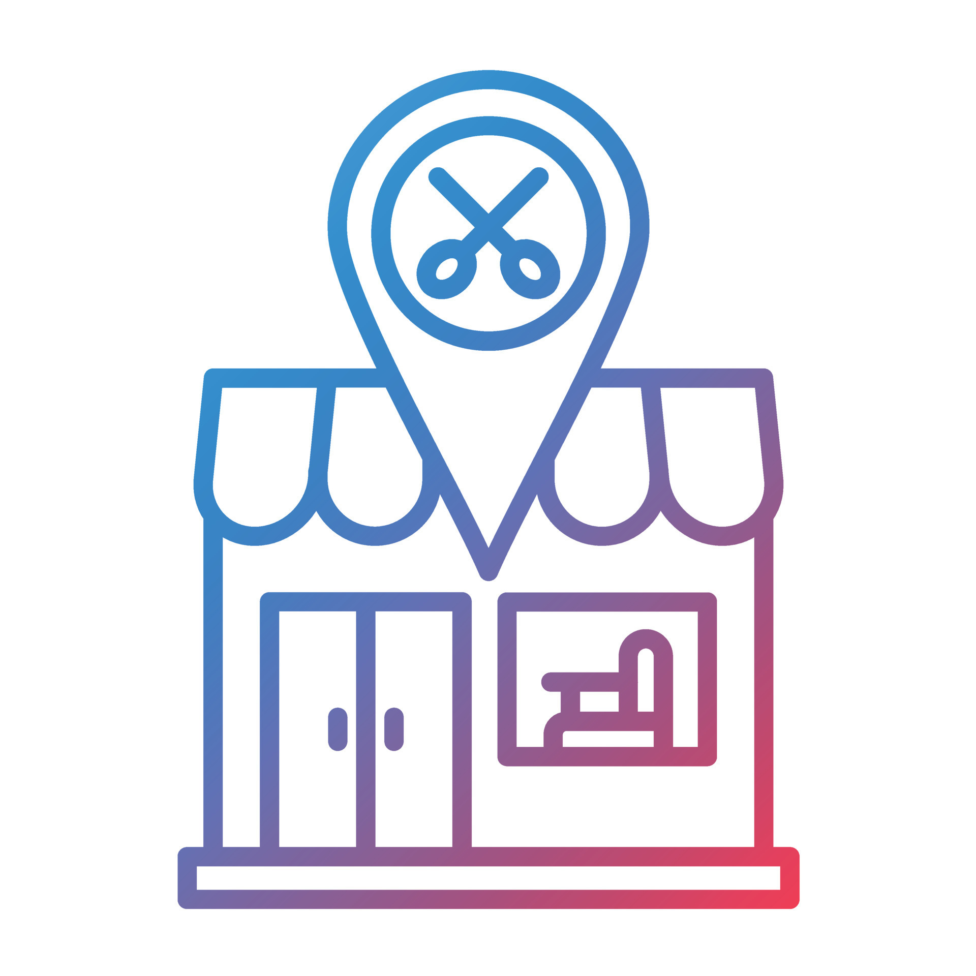 Barber Location Line Gradient Icon 18718804 Vector Art at Vecteezy