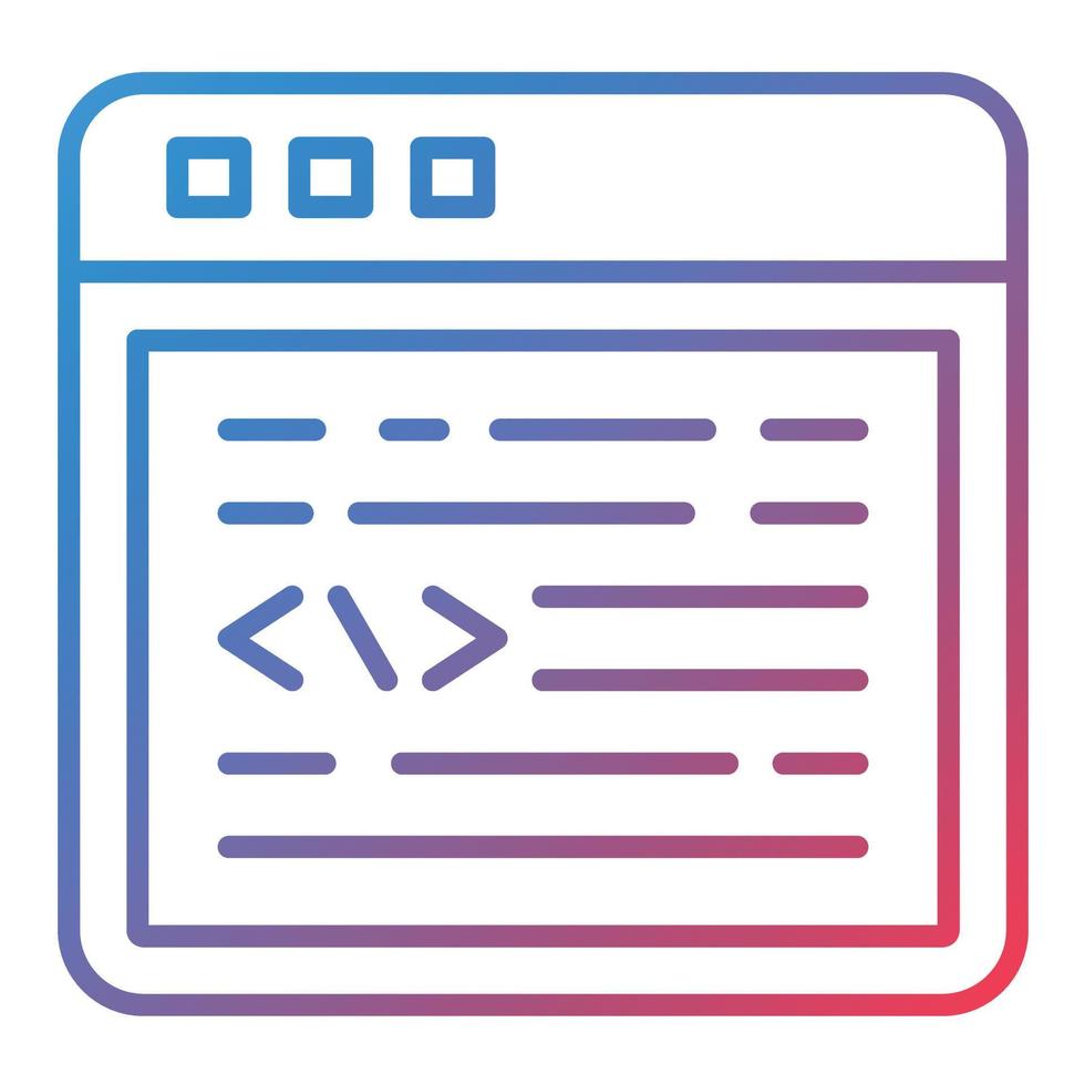 Web Coding Line Gradient Icon 18721469 Vector Art at Vecteezy