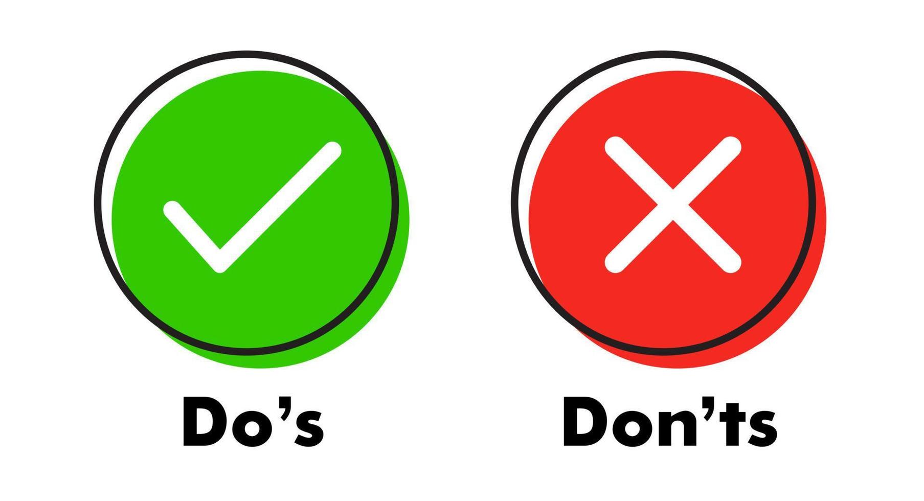 Do's And Don'ts Vector Icon Red Green Illustration 18722522 Vector Art at Vecteezy