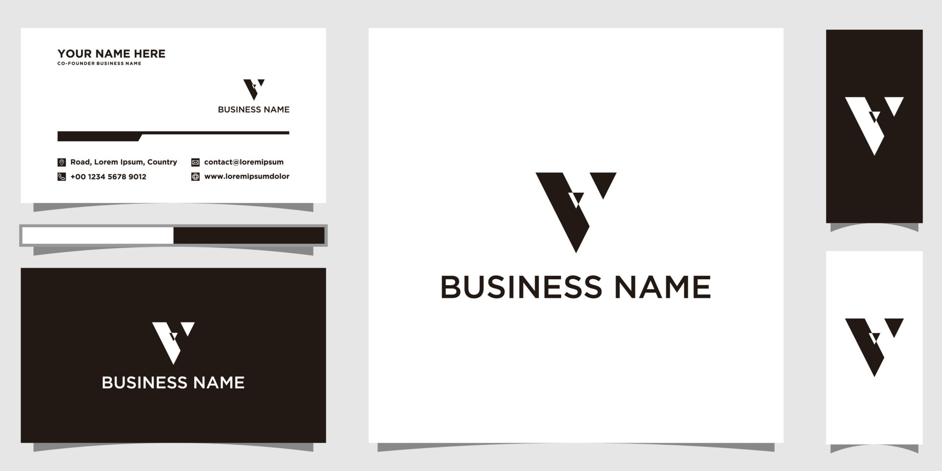 letter V VV minimalist art monogram arrow shape logo with business card template 18722999 Vector ...