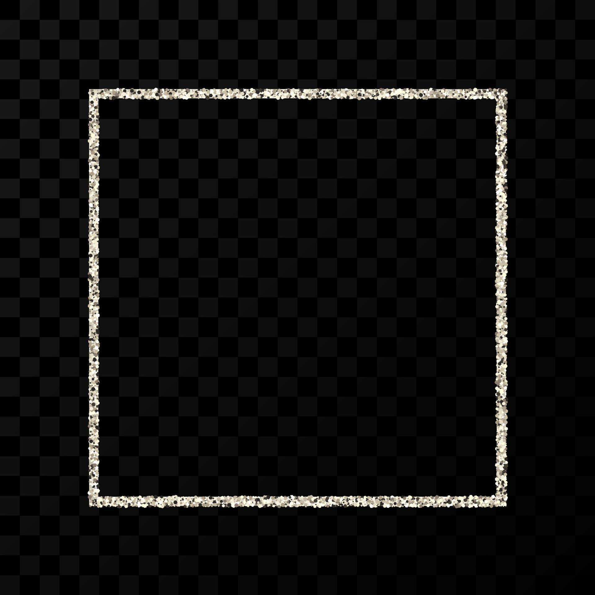 Silver glitter frame. Square frame with shiny sparkles. Vector illustration 18724469 Vector Art ...
