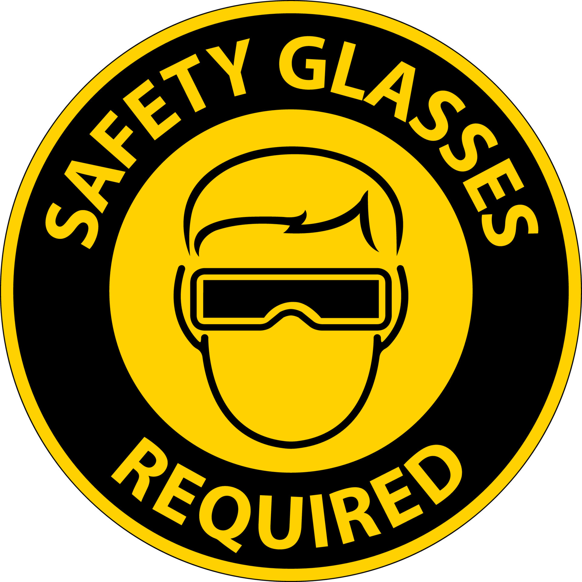 Floor Sign Safety Glasses Required 18725035 Vector Art At Vecteezy