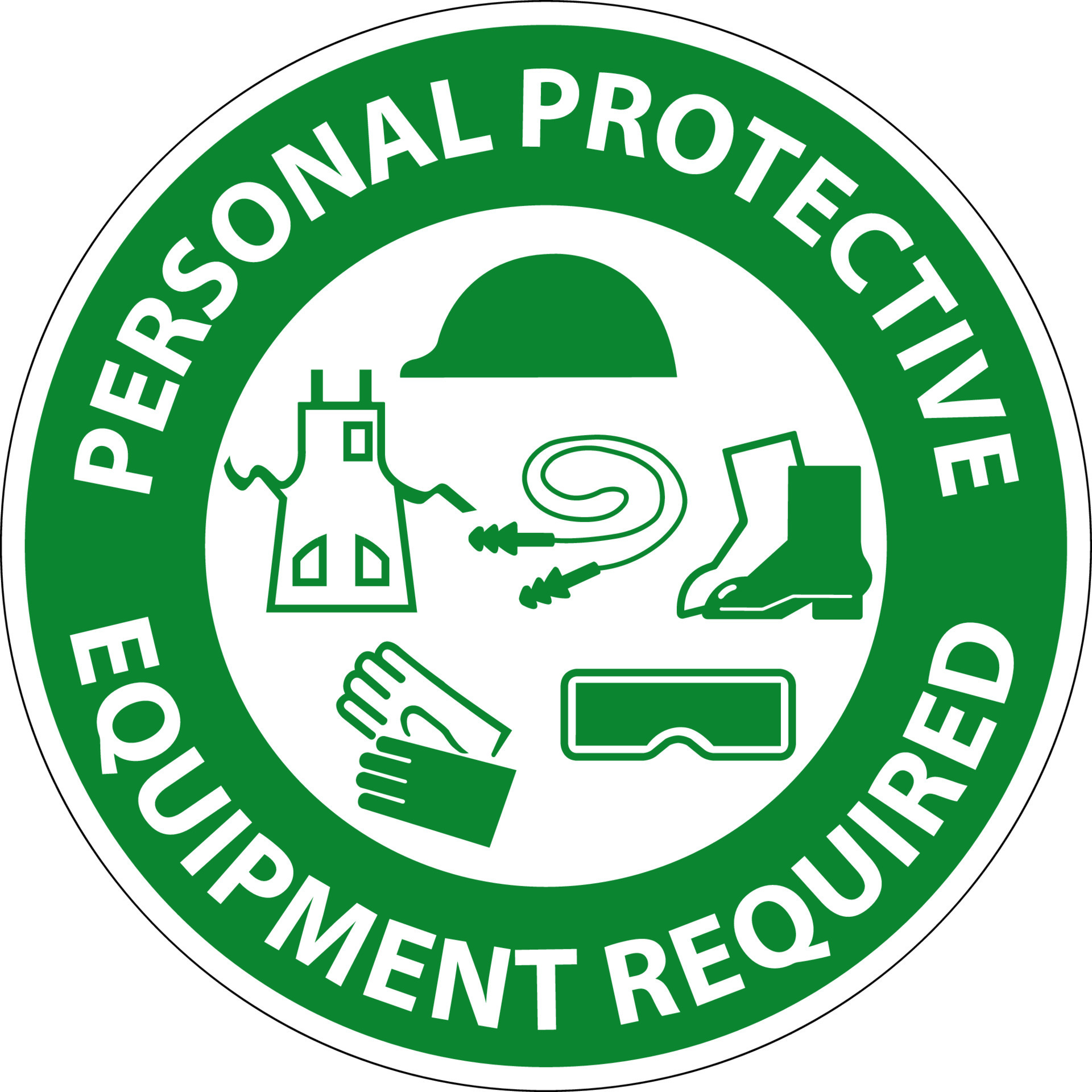 señal de piso, equipo de protección personal requerido 18725042 Vector en Vecteezy