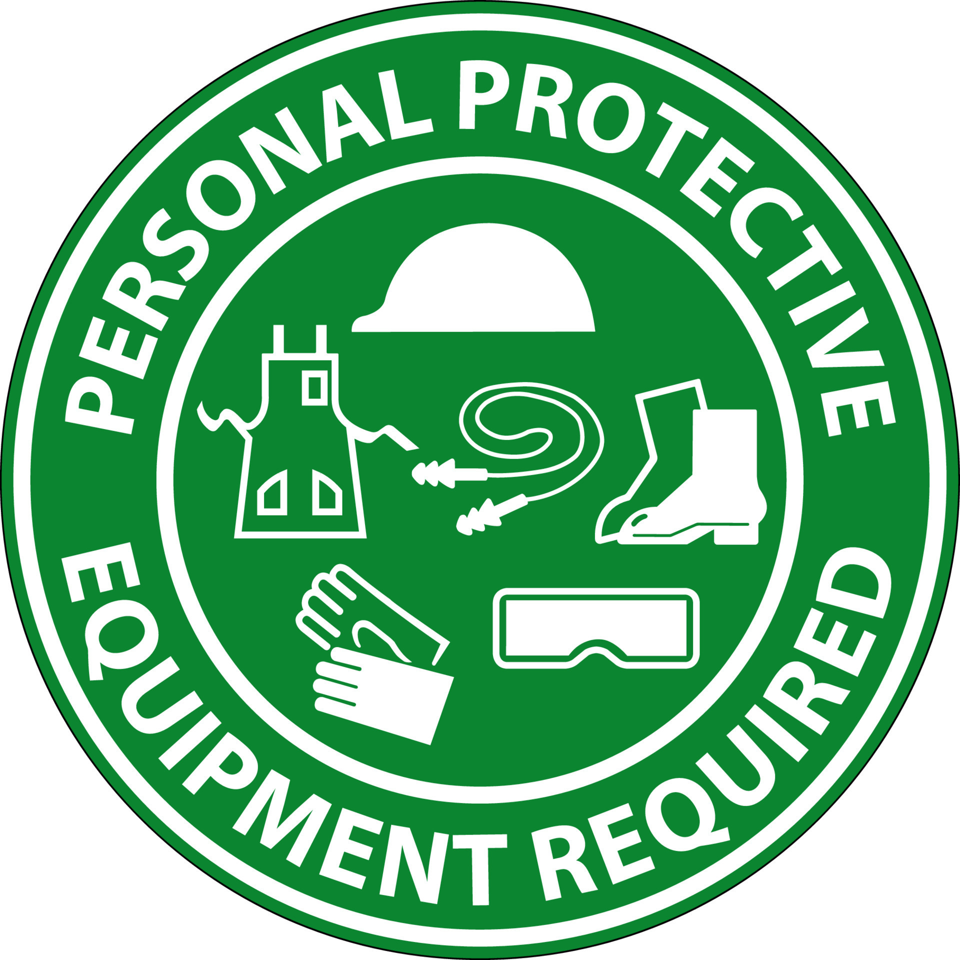 Floor Sign, Personal Protective Equipment Required 18725106 Vector Art at Vecteezy