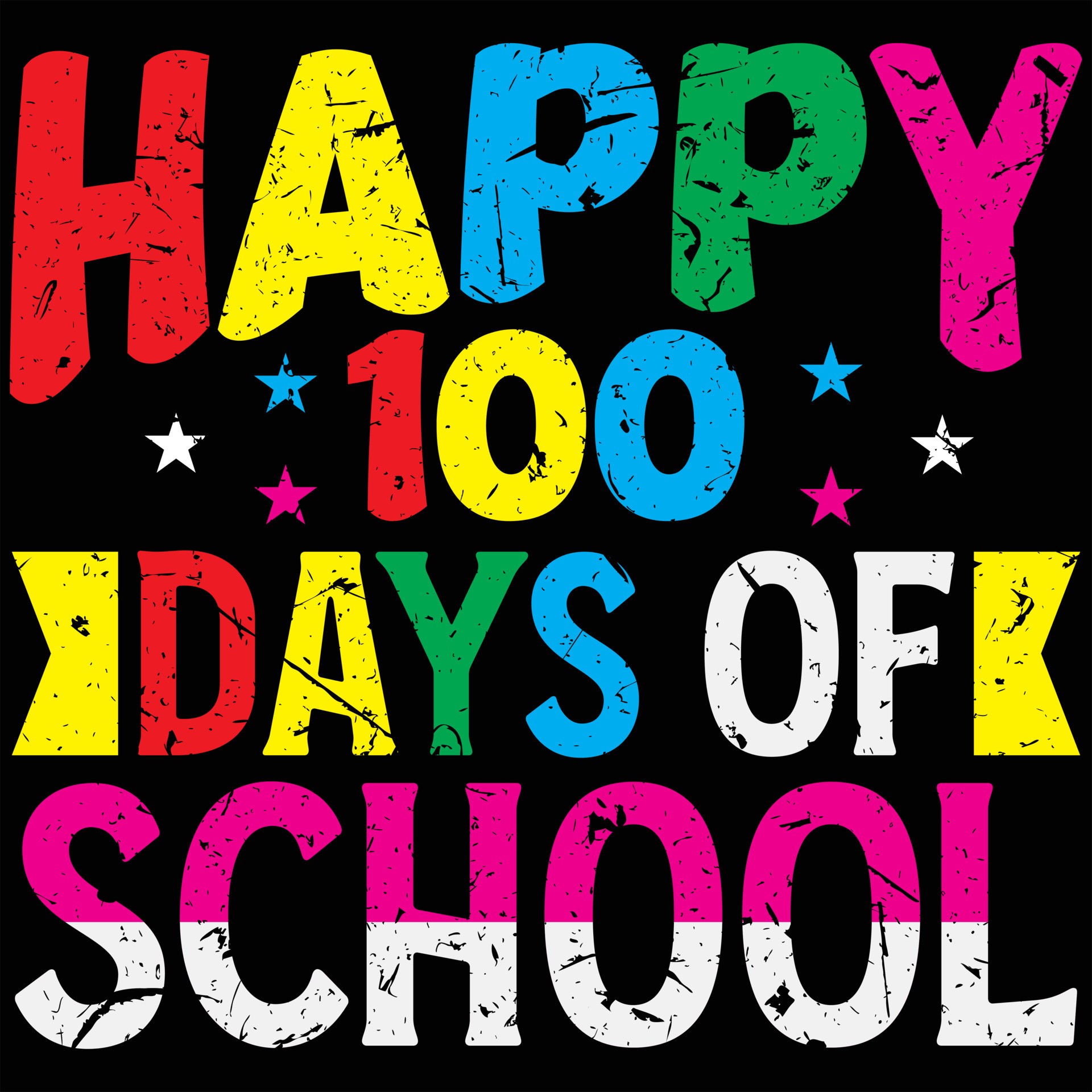 100 days of school lettering typography t shirt design or Calligraphic ...
