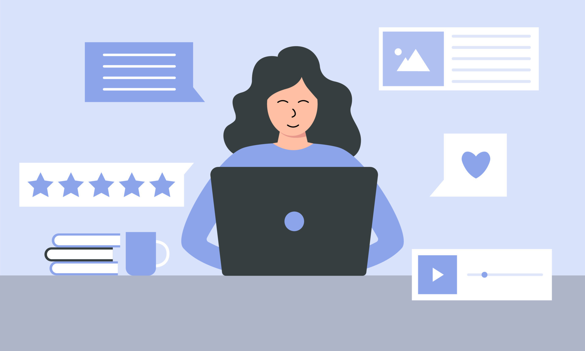 Content writer. Blog articles creation concept with people characters ... Content writer. Blog articles creation concept with people characters ...