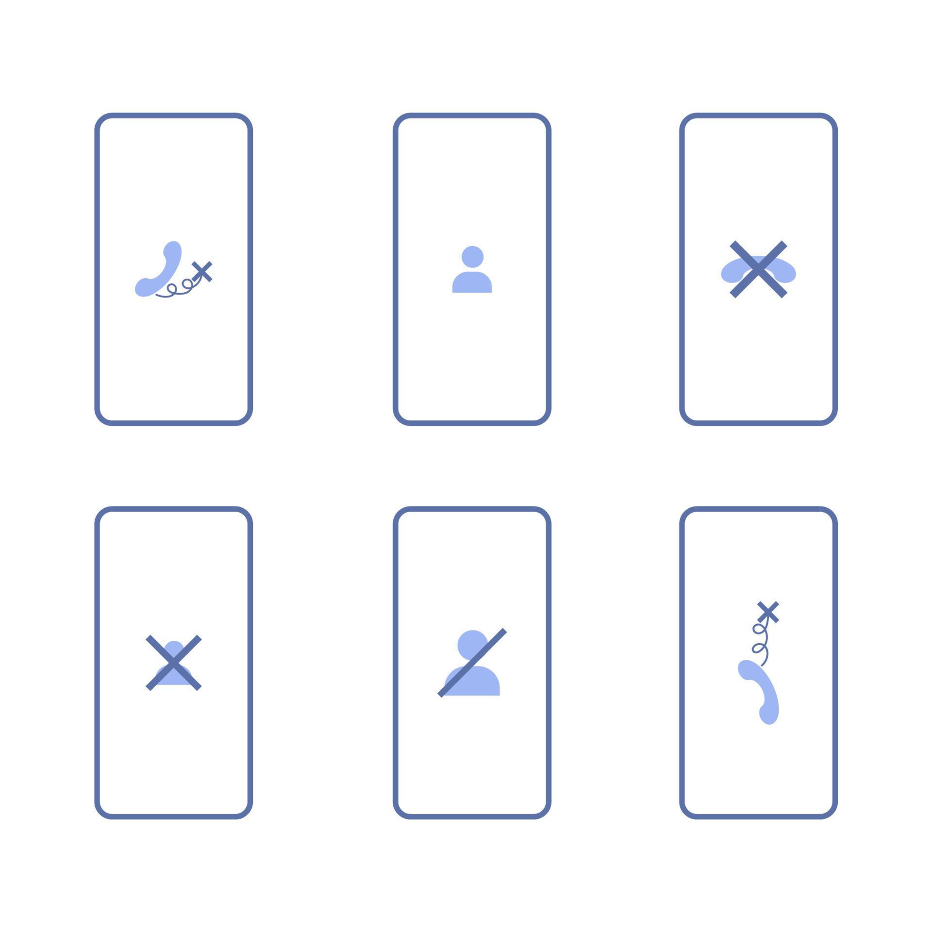 No Signal Or Lost Connection Set Of Illustrations With Different Icons On A Phone 18728581
