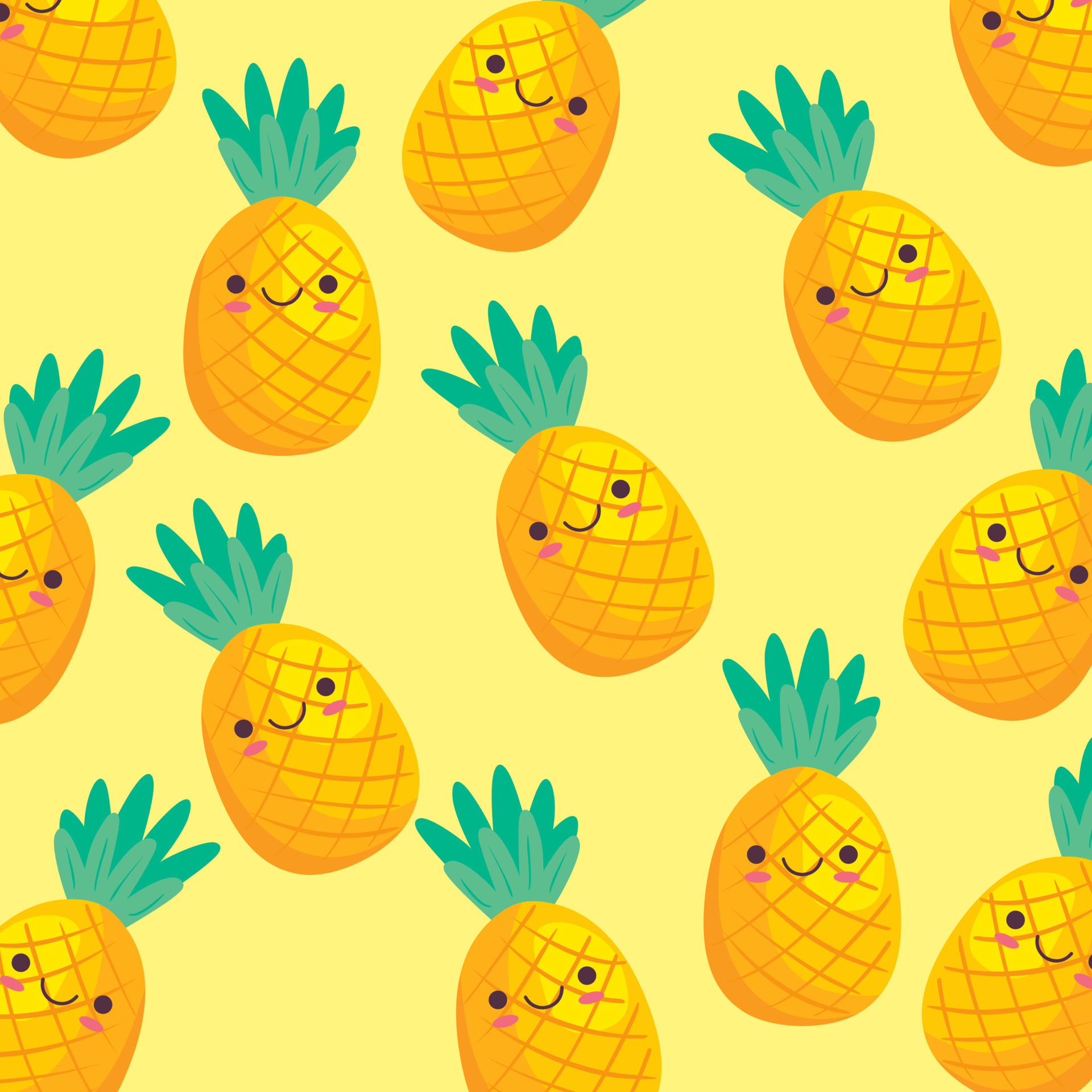 Vector cute pineapple seamless pattern 18728800 Vector Art at Vecteezy