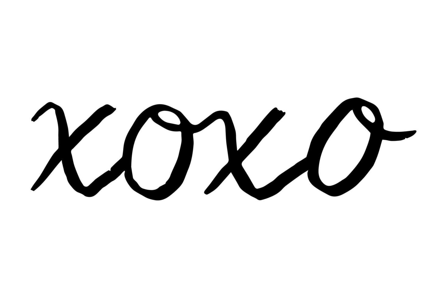 Frase xoxo diseño de letras de tinta de pincel dibujado a mano aislado sobre fondo blanco ...