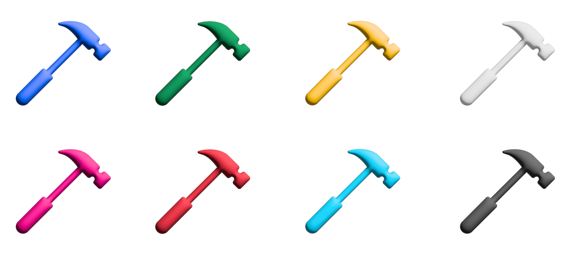 iconos de martillo en diseño plano con elementos para conceptos móviles y aplicaciones web ...