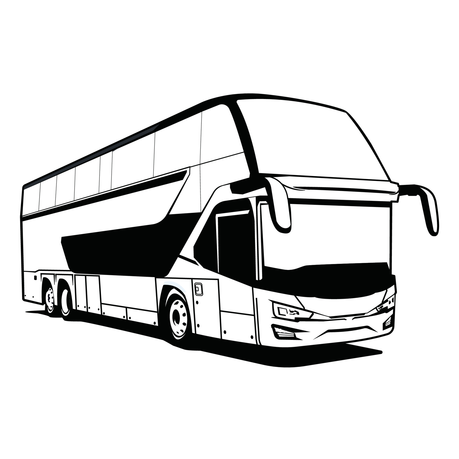 Bus Black And White Vector 18735136 Vector Art At Vecteezy