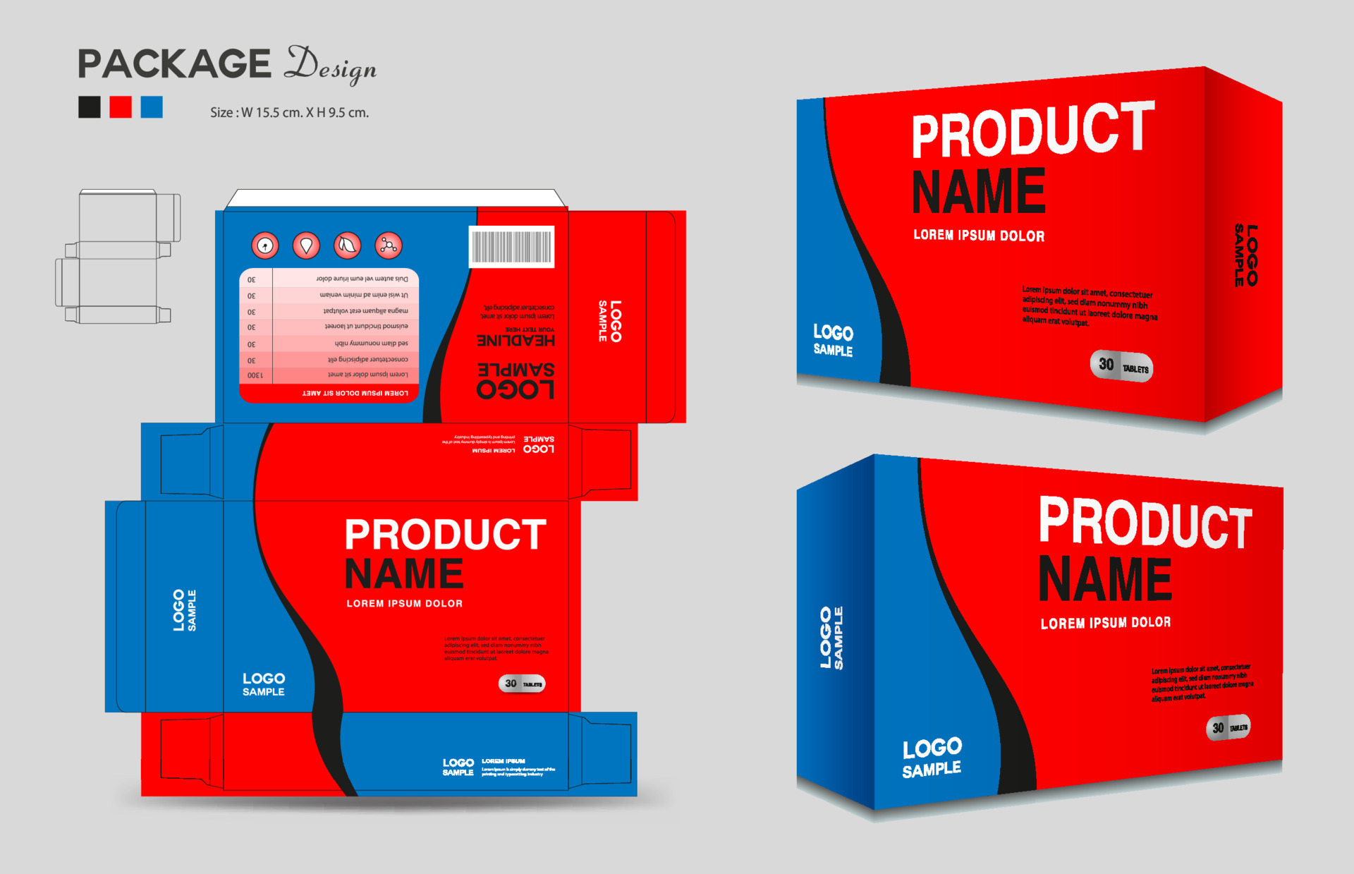 Cosmetic Box Design Medical Package Design Template Supplements Box Packaging Design Label