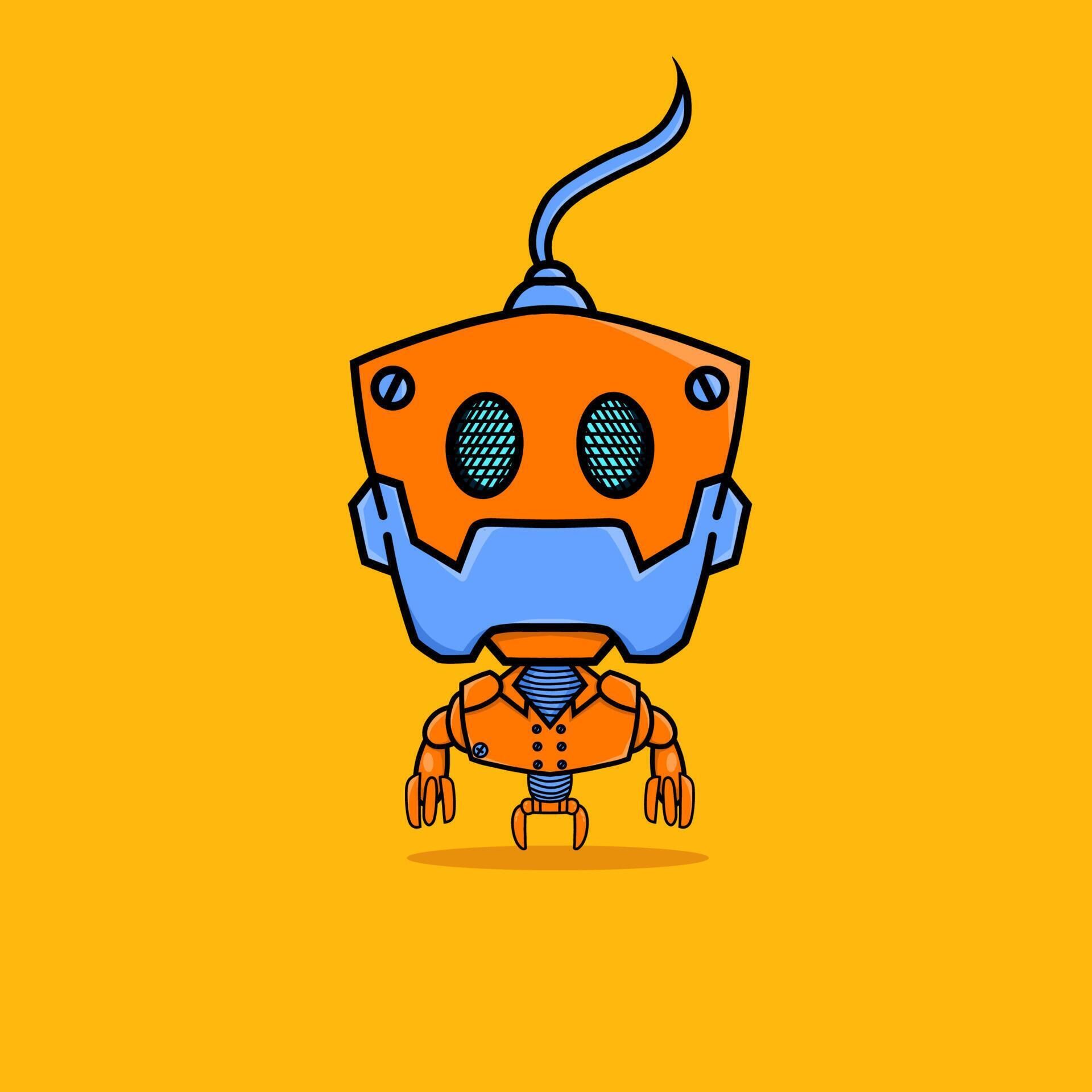 Cute Robot Character 18735762 Vector Art At Vecteezy