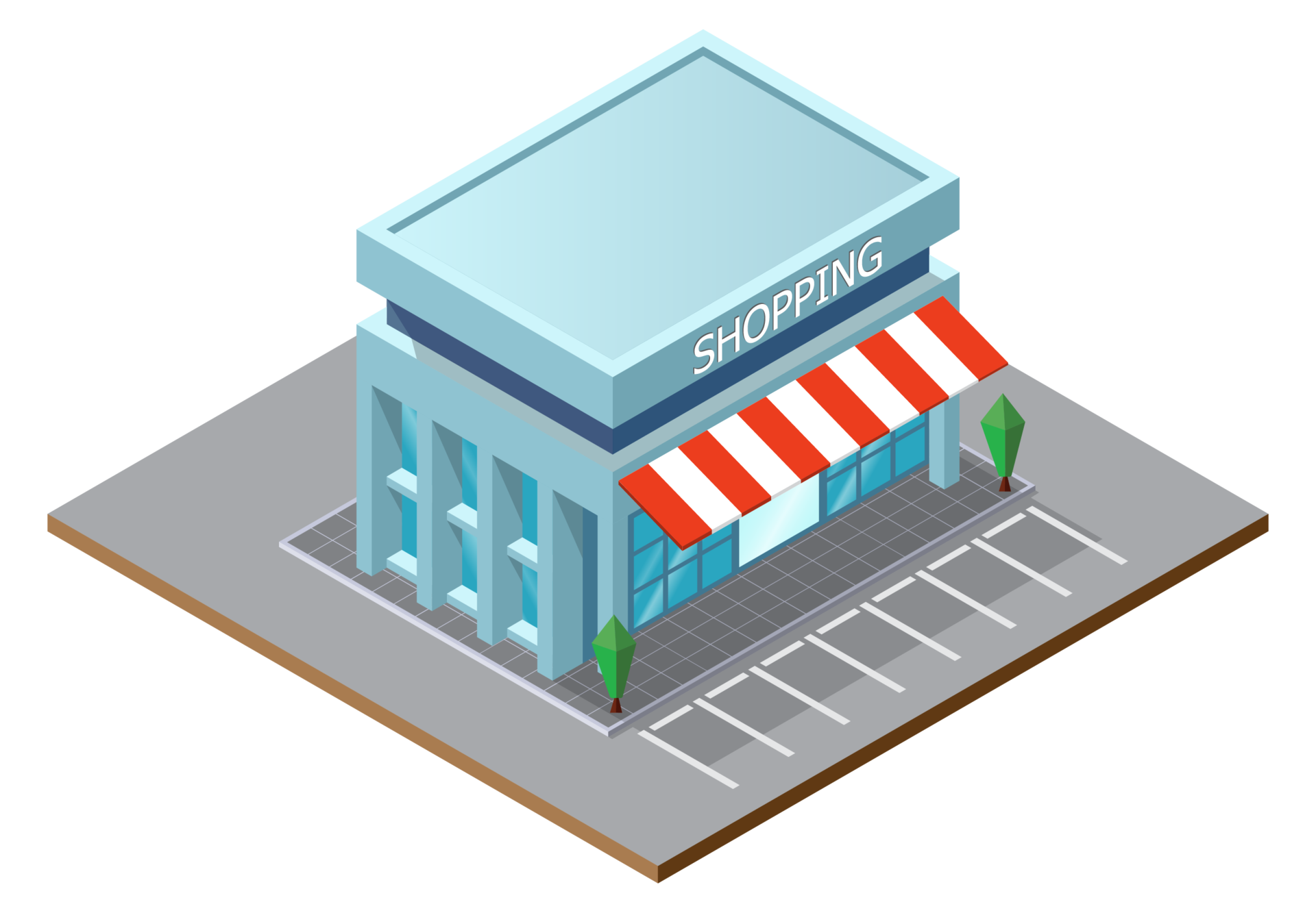 Isometric supermarket store building isolated. 18741694 PNG Isometric supermarket store building isolated. 18741694 PNG