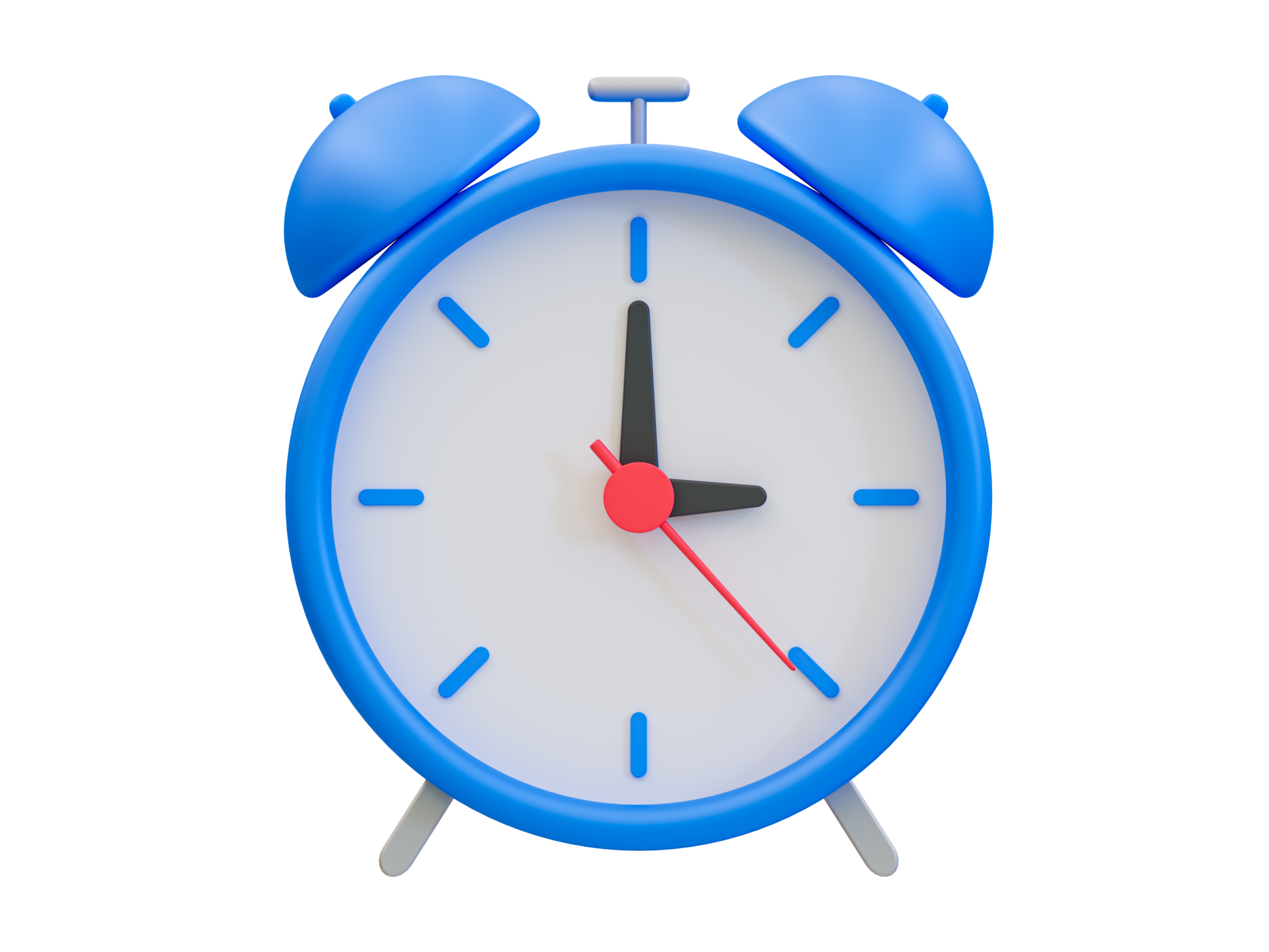 3d Minimal Blue Metal Alarm Clock 3d Illustration 18742233 Png