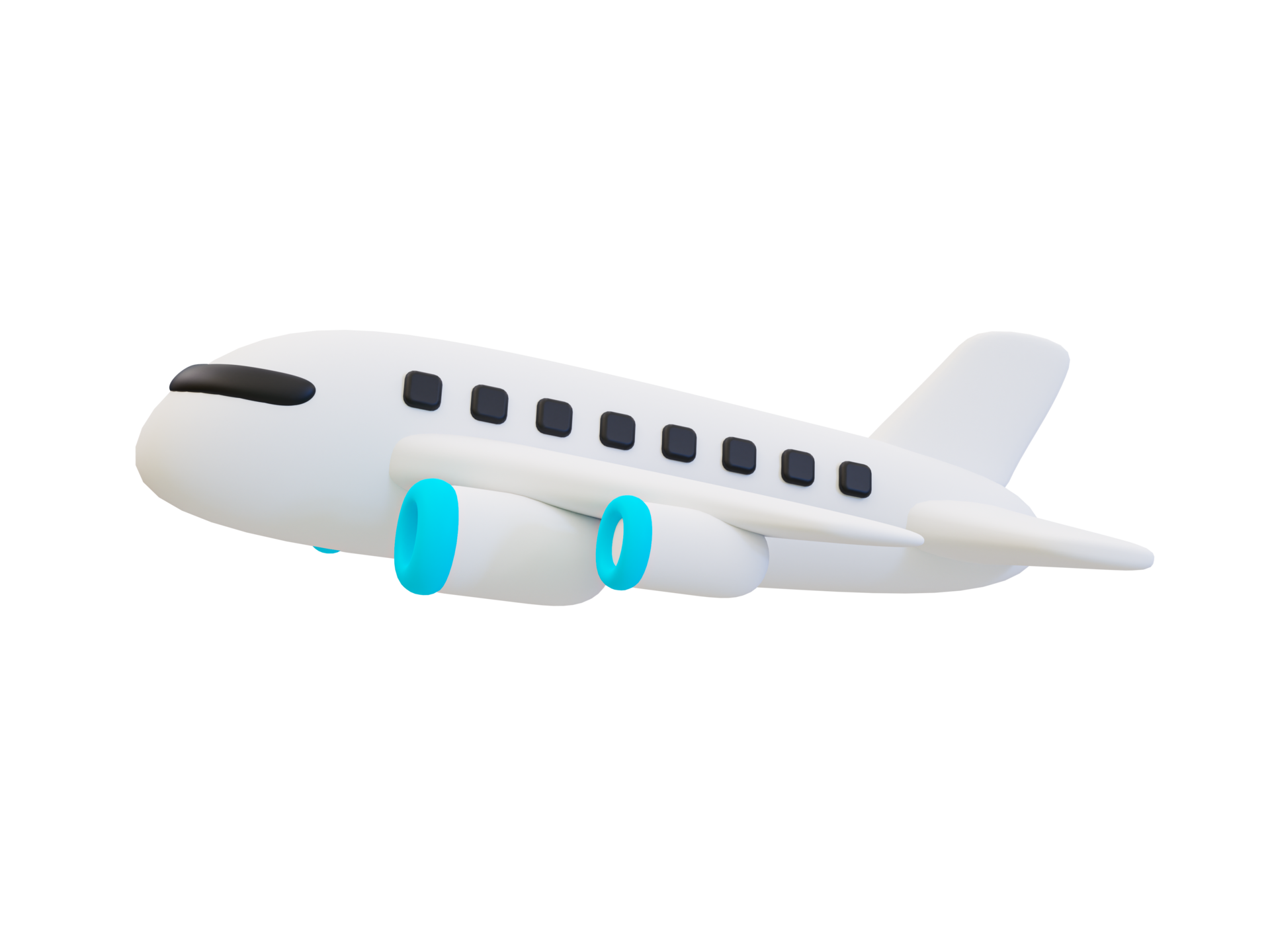 3d Minimal Airplane White Aircraft 3d Illustration 18742271 PNG
