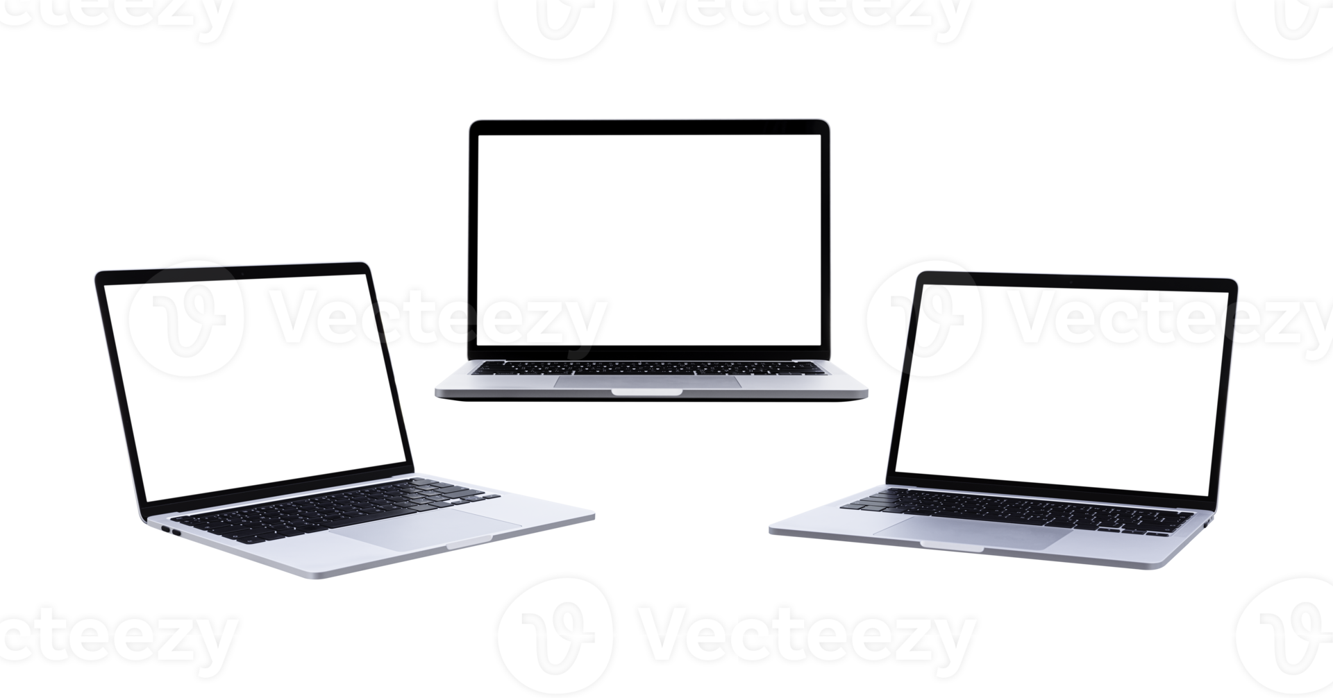 Laptop computer with blank transparent screen and background- PNG ...