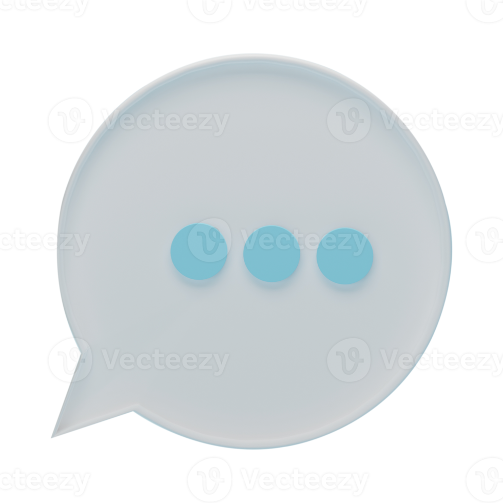 3D Chat speech bubble icons Isolated on transparent background PNG file ...