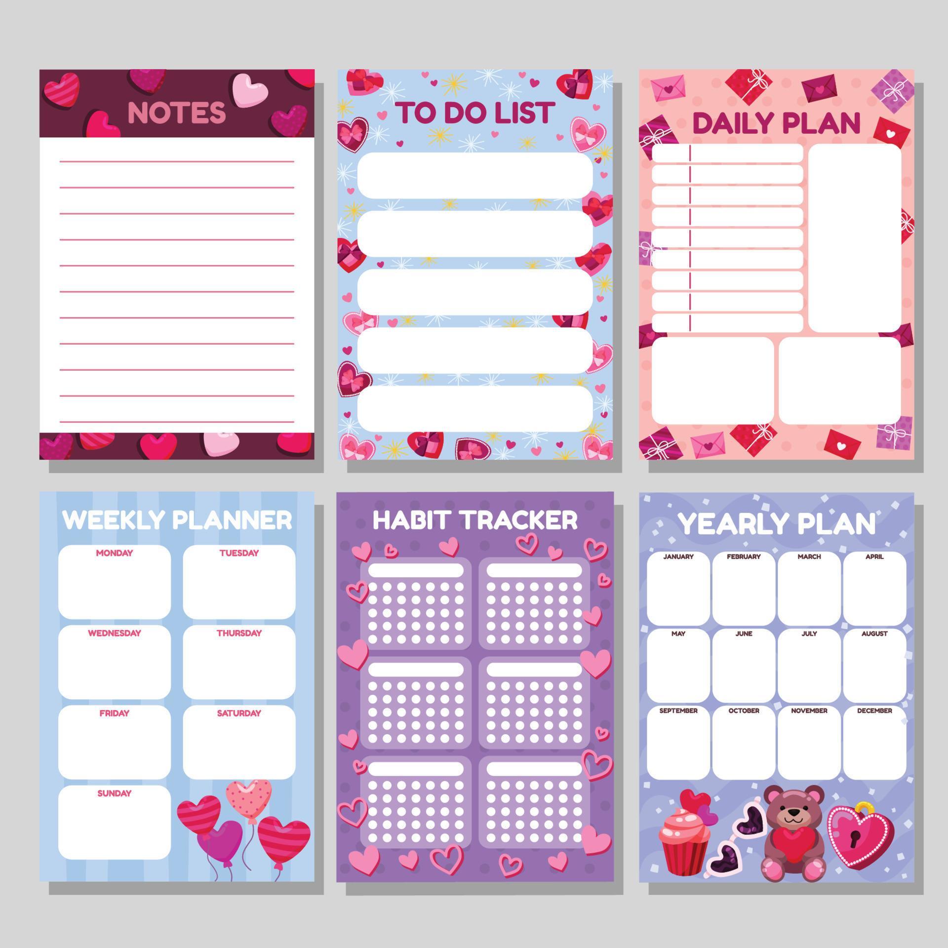 Hearts for Valentine Journal Template 18744083 Vector Art at Vecteezy