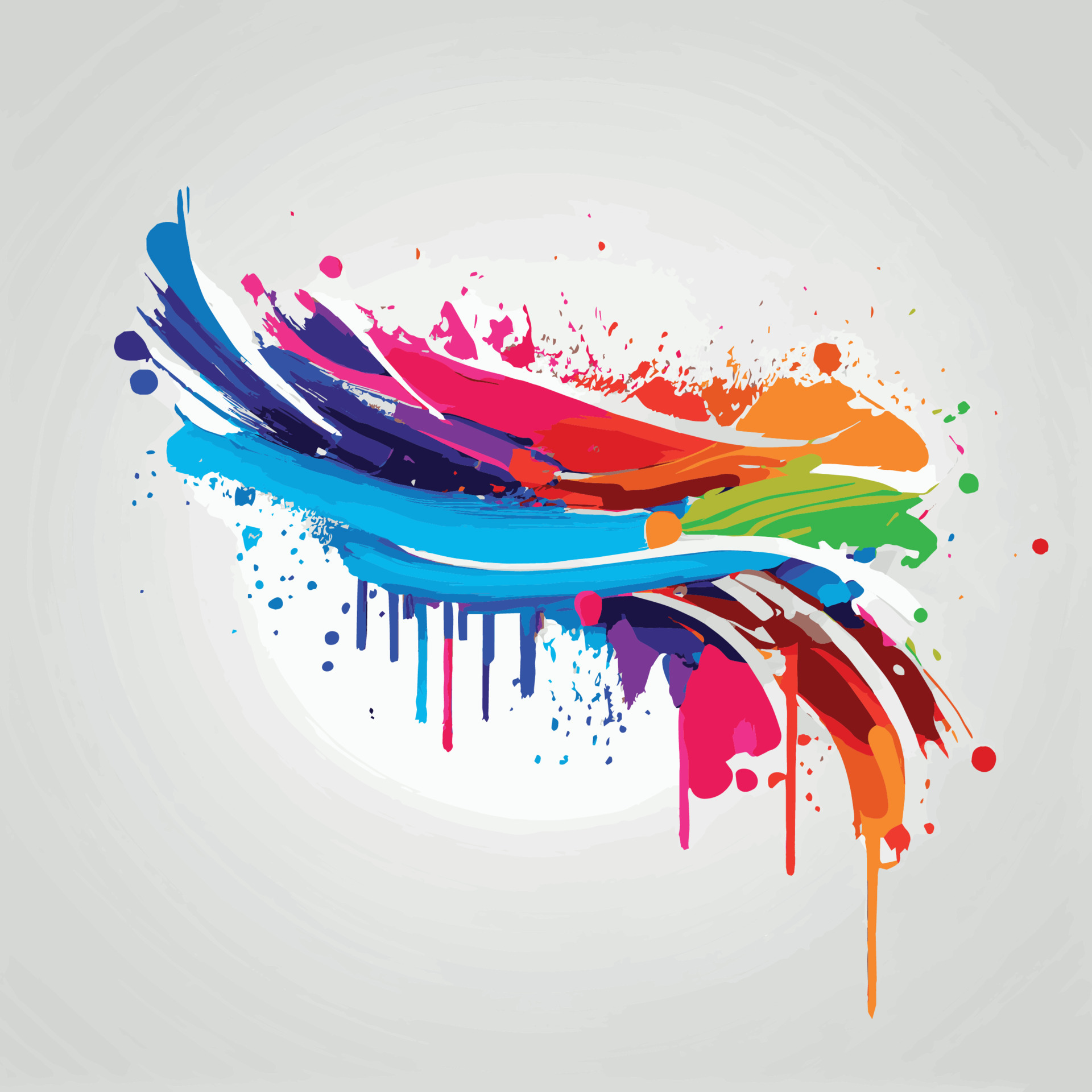 Smears, stains of colored paint on a white background, multicolored ...