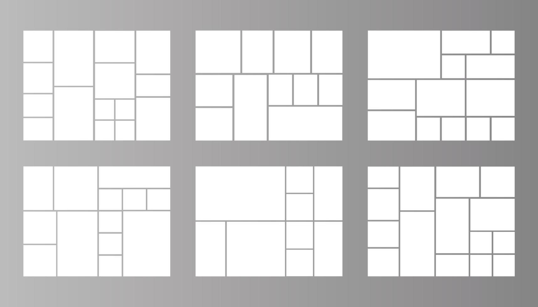 Photo Collage Templates Set Mosaic Pictures Frames Moodboard Layout